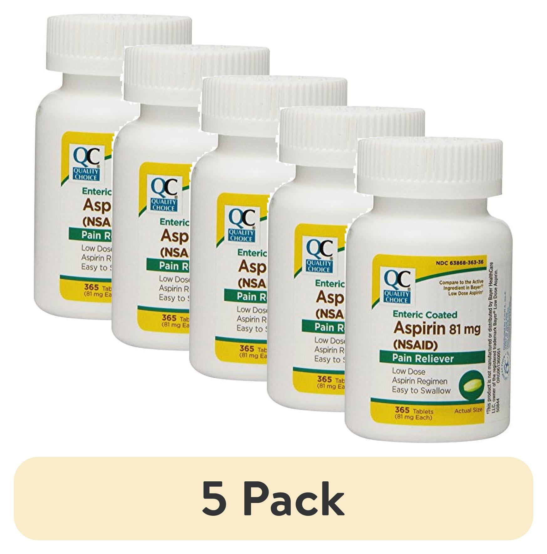 (5 pack) Quality Choice Enteric Coated Lo-Dose Aspirin NSAID Pain ...