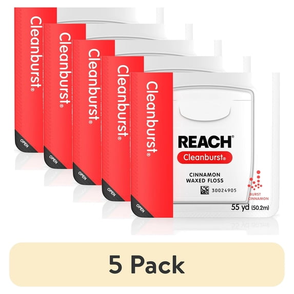 (5 pack) Reach Cinnamon Dental Floss, 55 yds, Waxed for Easy Use ...