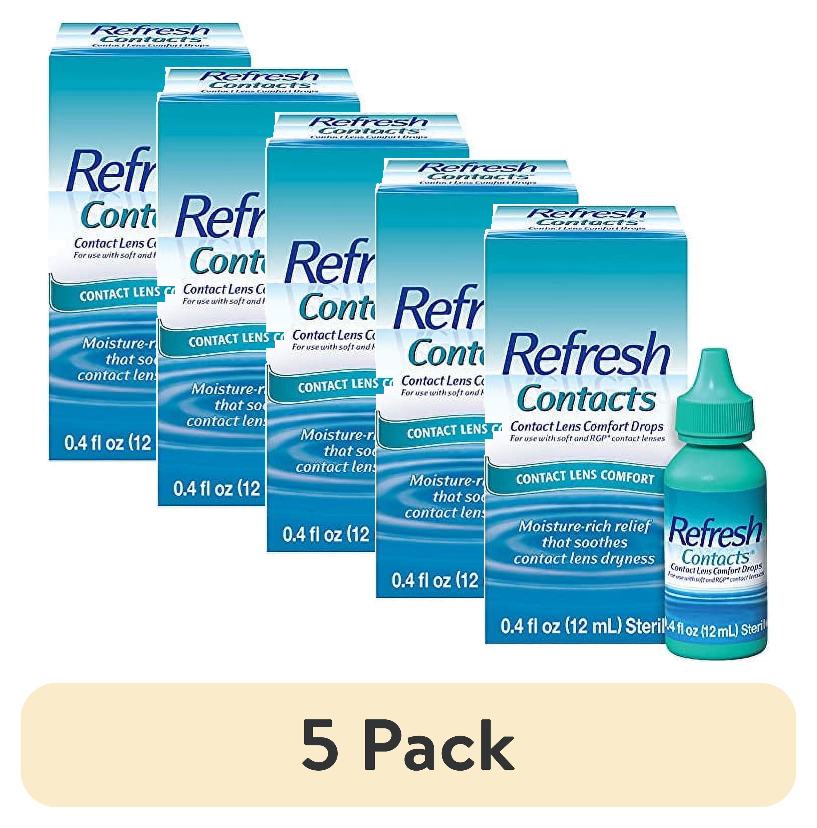 (5 pack) Refresh Contacts, Eye Drops, Contact Lens Comfort,Blue 0.4 Fl ...