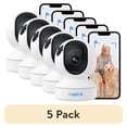 (5 pack) Reolink E1 4MP Pan & Tilt Indoor DC Wi-Fi Security Camera with ...