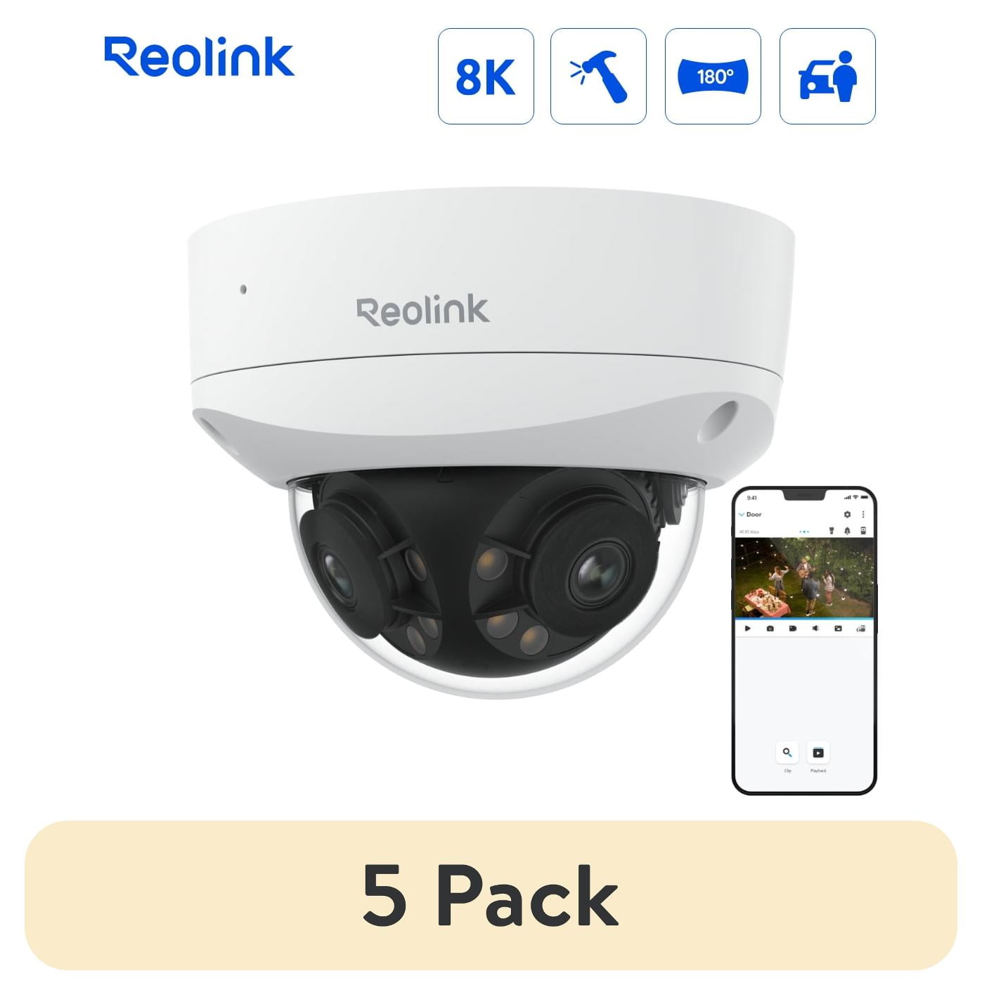 (5 pack) Reolink Duo 16MP Surveillance 3V PoE Camera,180°Dual-Lens 2-Way Talk Smart Detection ...