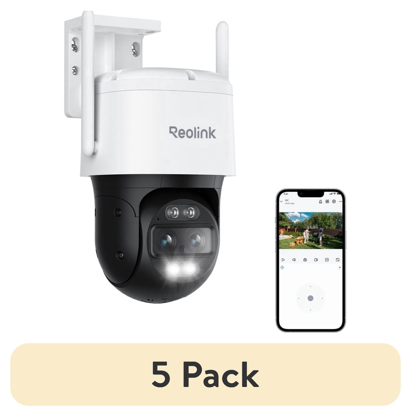 (5 pack) Reolink TrackMix WiFi 8MP 4K PTZ Dual Lens Outdoor Plug-in ...