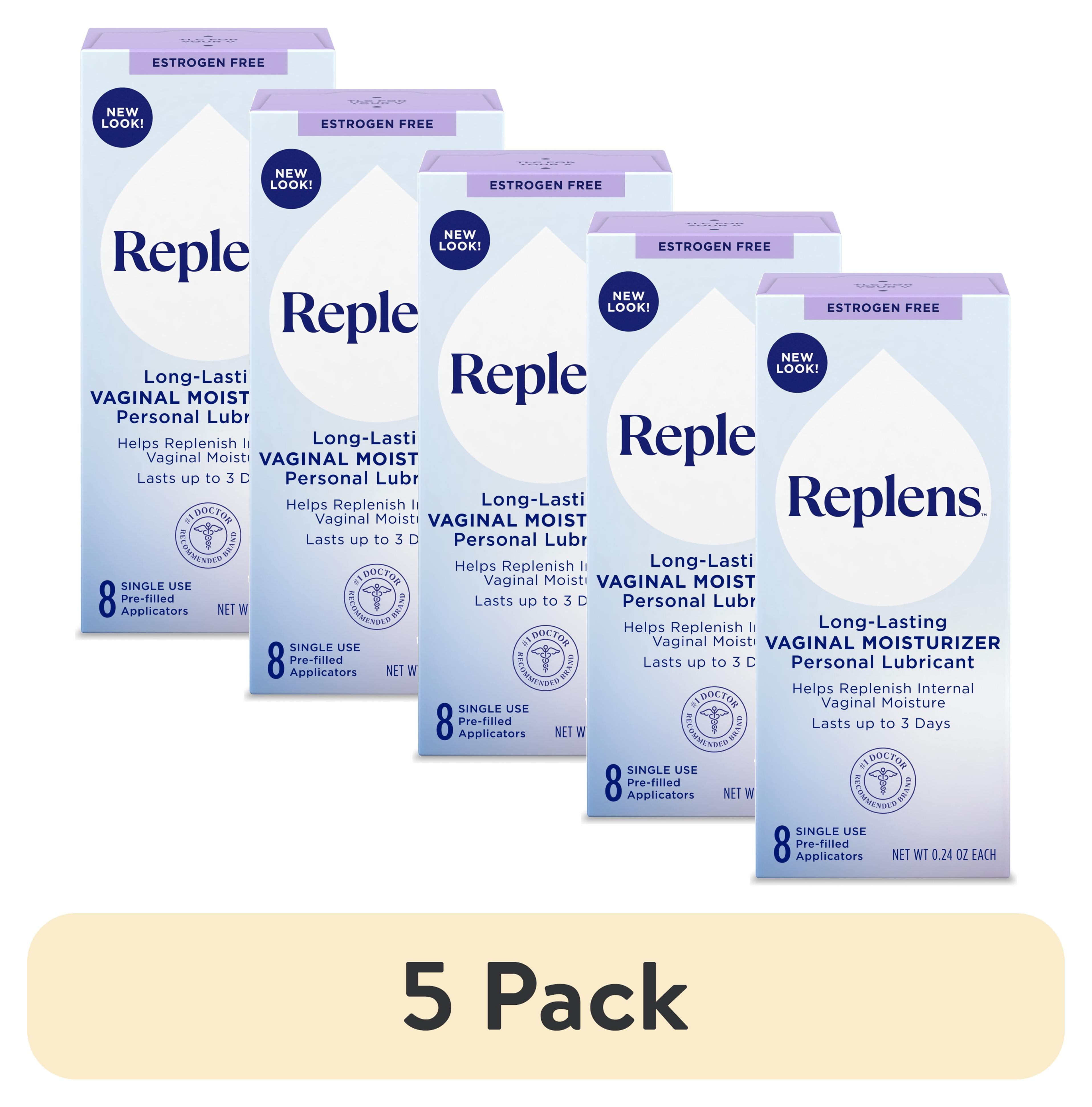 (5 pack) Replens Long Lasting Vaginal Moisturizer with 8 Pre-Filled ...