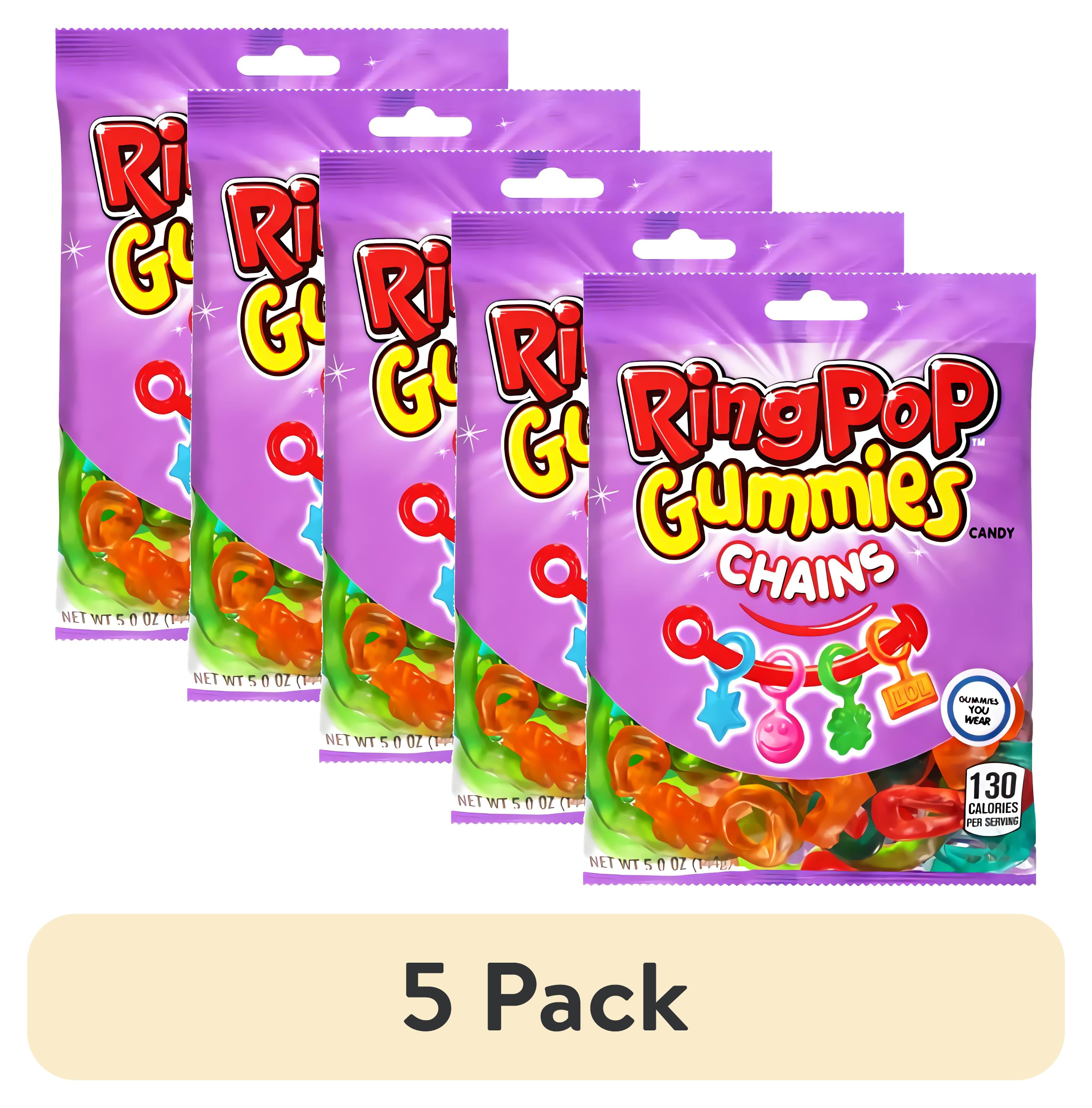 (5 pack) Ring POP Gummies Chains Candy, 5 Oz Bag - 12Count Assorted ...