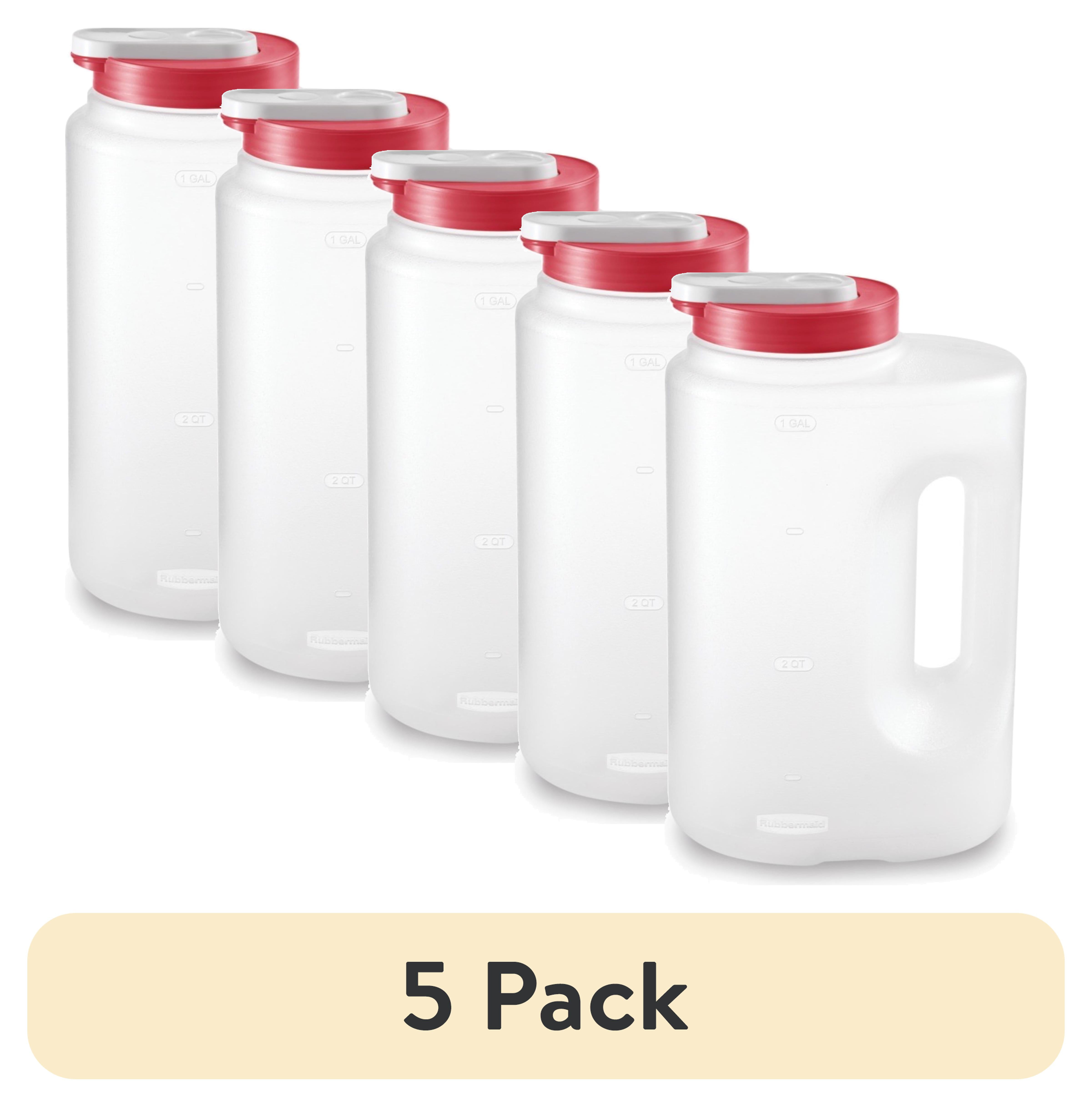 (5 pack) Rubbermaid Mixermate Leak-Resistant Pitcher, Clear, 3.8 Liter ...