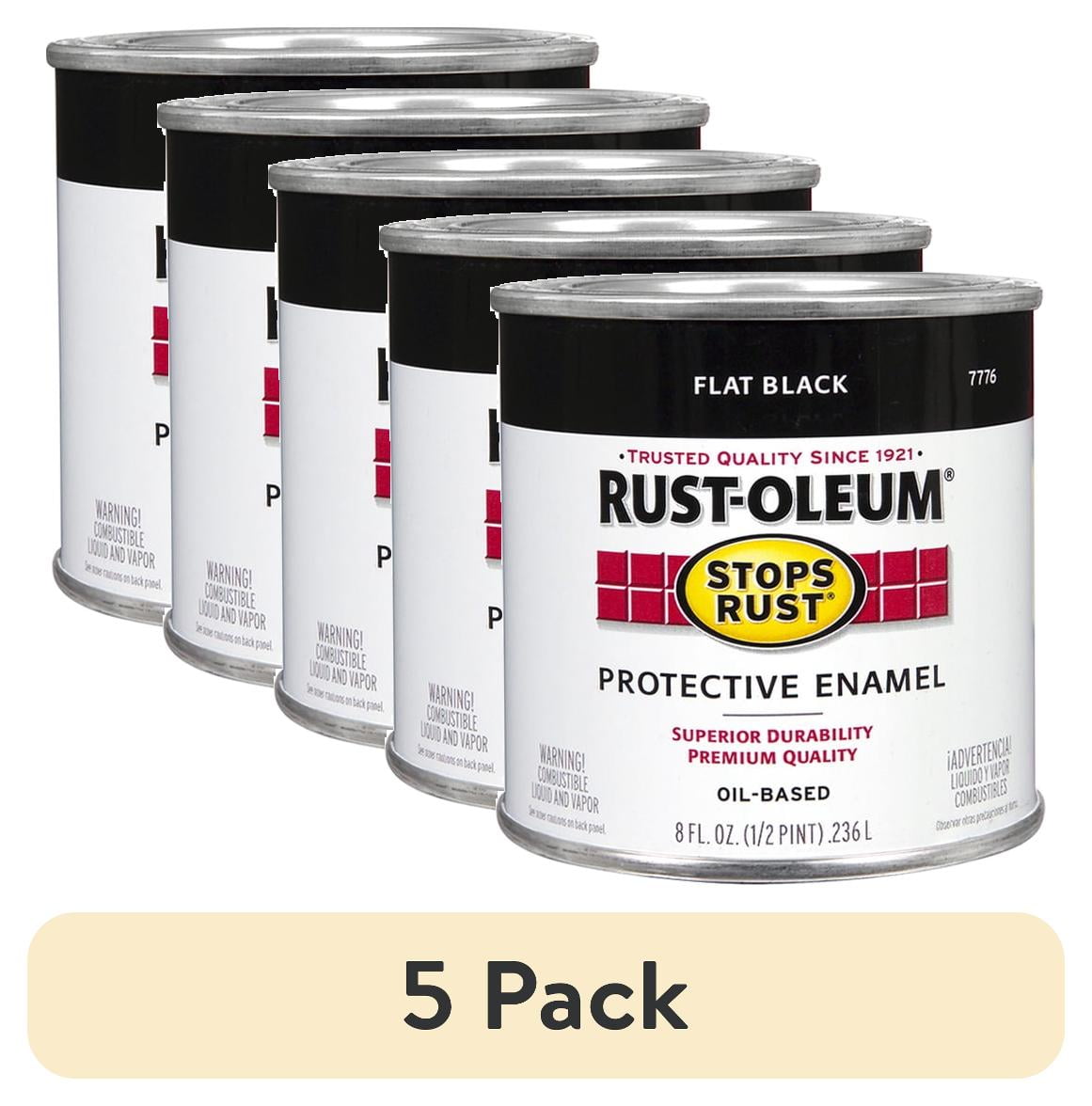 (5 pack) Rust-Oleum® Stops Rust® Flat Black Oil-Based Protective Enamel ...