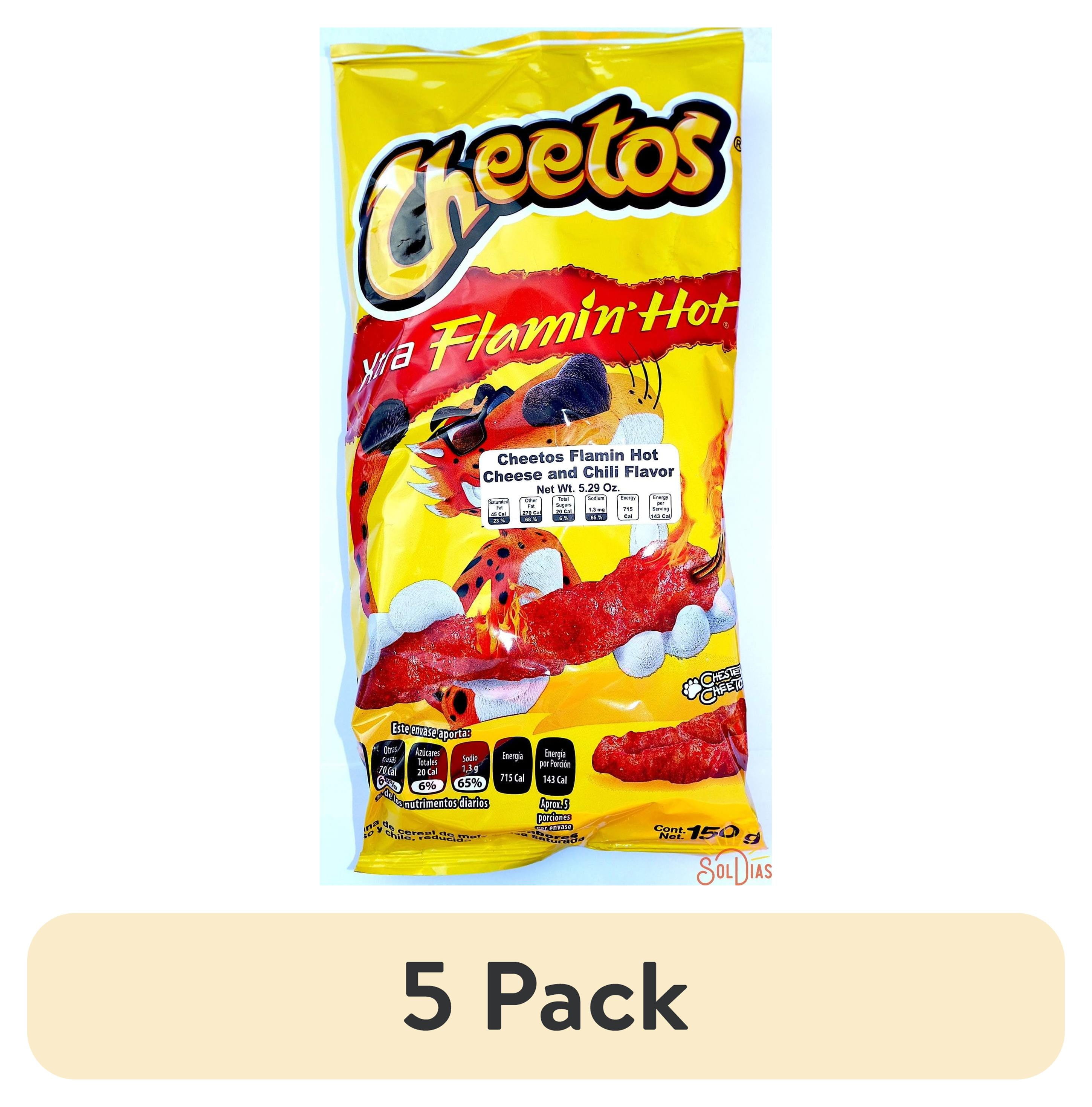 (5 pack) Sabritas Cheetos Flamin' Hot Cheese Snacks, 3.52 oz Bag ...