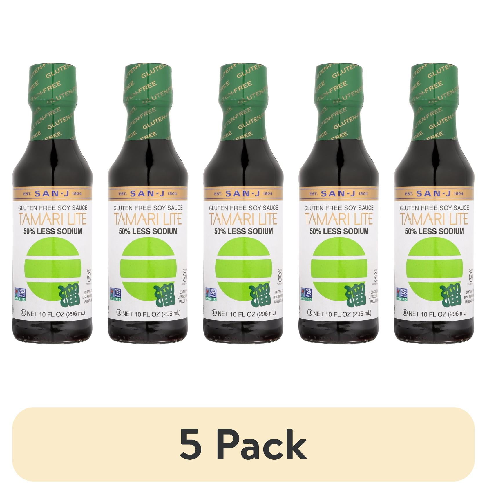 (5 pack) San J Tamari Soy Sauce Lite, 10 Fl Oz - Walmart.com