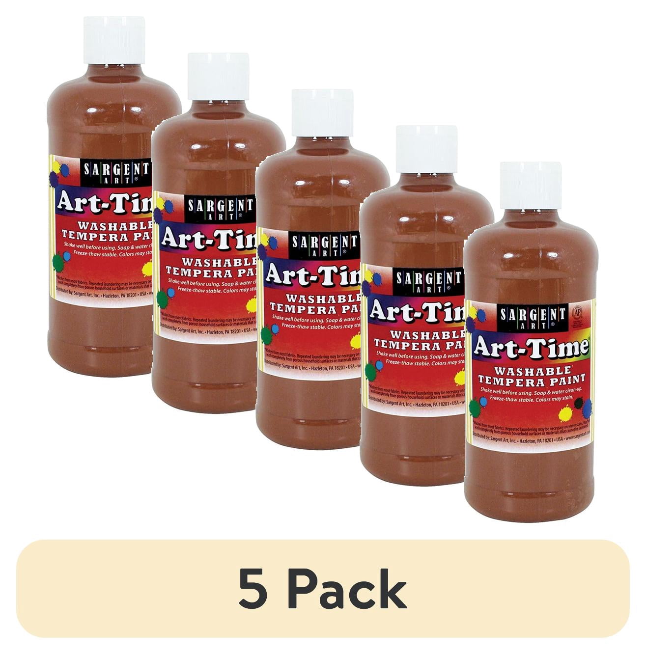 (5 pack) Sargent Art-Time Washable Tempera - 16 oz, Brown - Walmart.com
