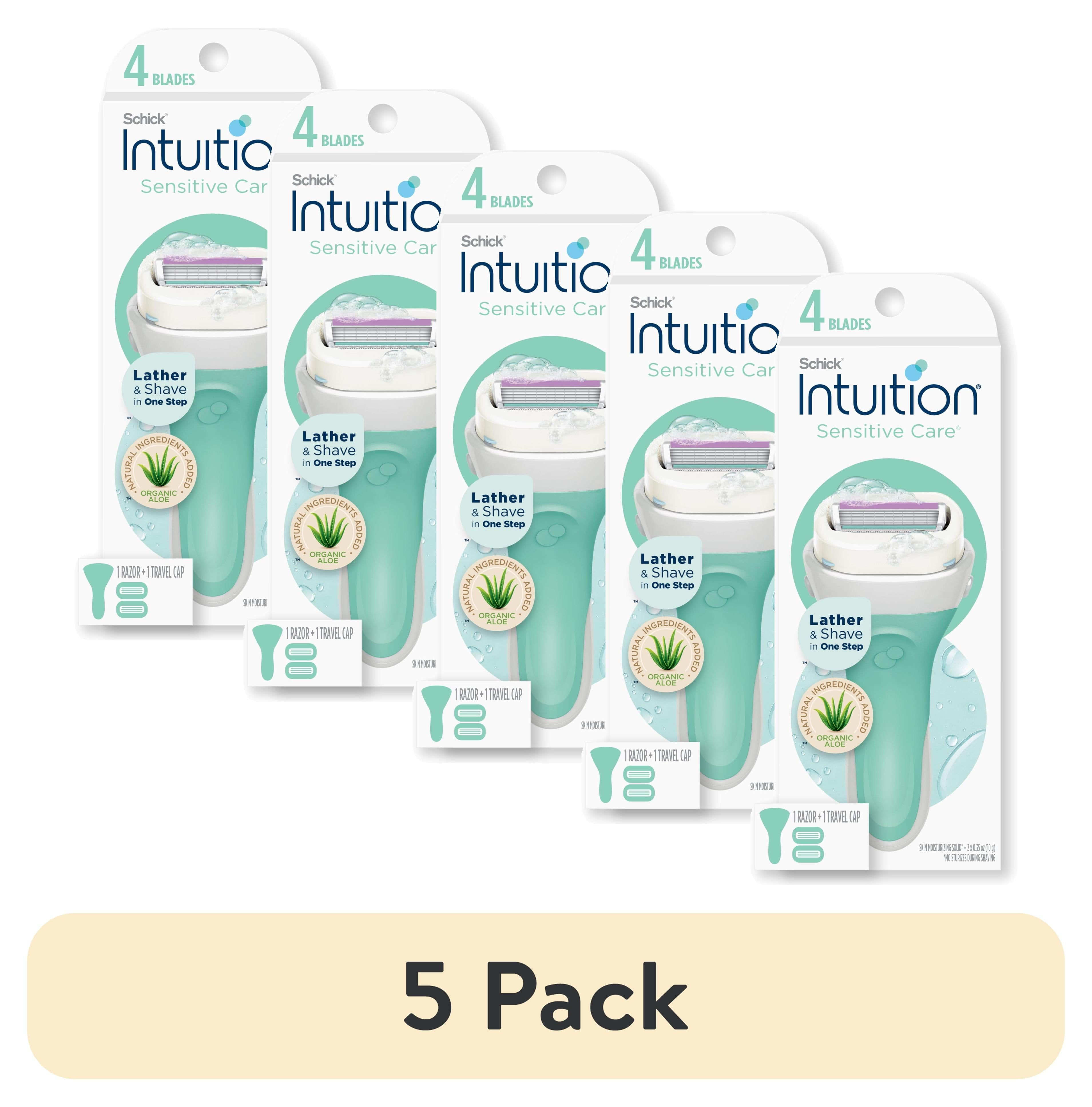 (5 pack) Schick Intuition 4-Blade Sensitive Care Women's Razor Handle ...