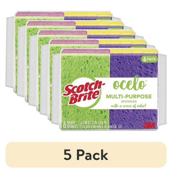 (5 pack) Scotch-Brite ocelo Multi-Purpose Sponges, 6 Sponges - Walmart.com