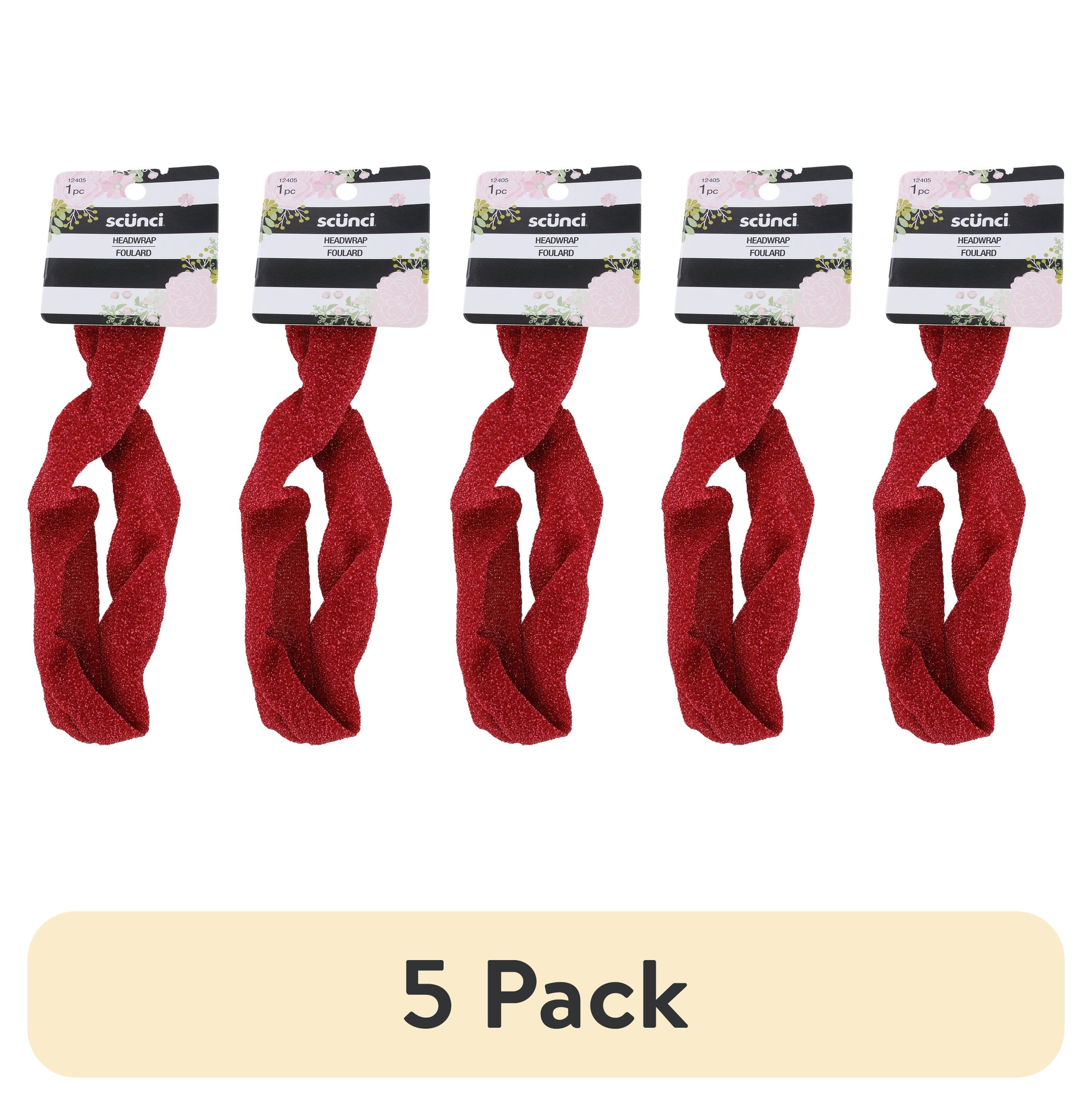 (5 pack) Scunci Elastic Elegant Sparkling Headwraps, Red or Silver, 1 ...