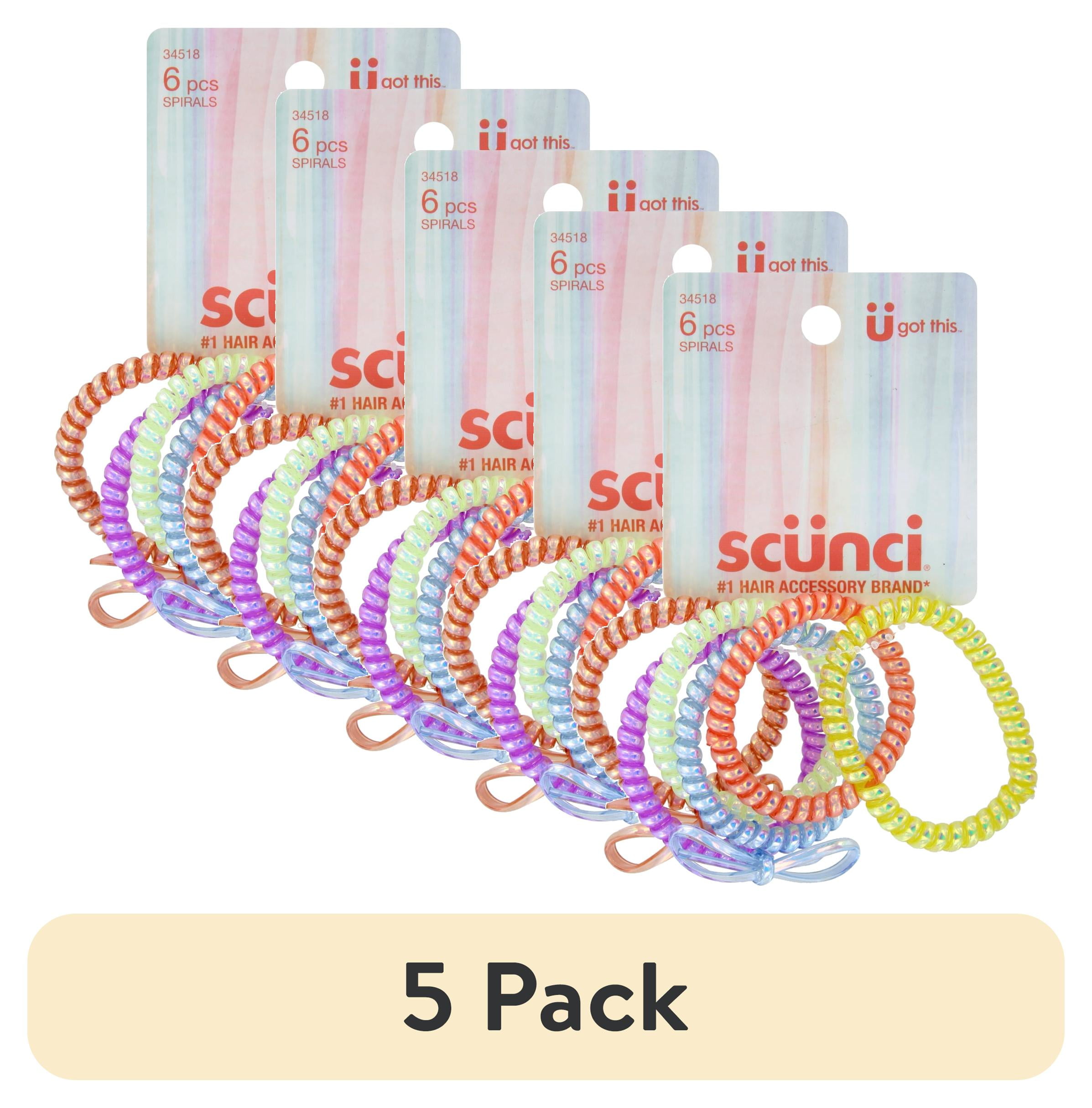 (5 pack) Scunci Hair Spirals With 2 Easter Bows, Assorted Colors, 6 ...