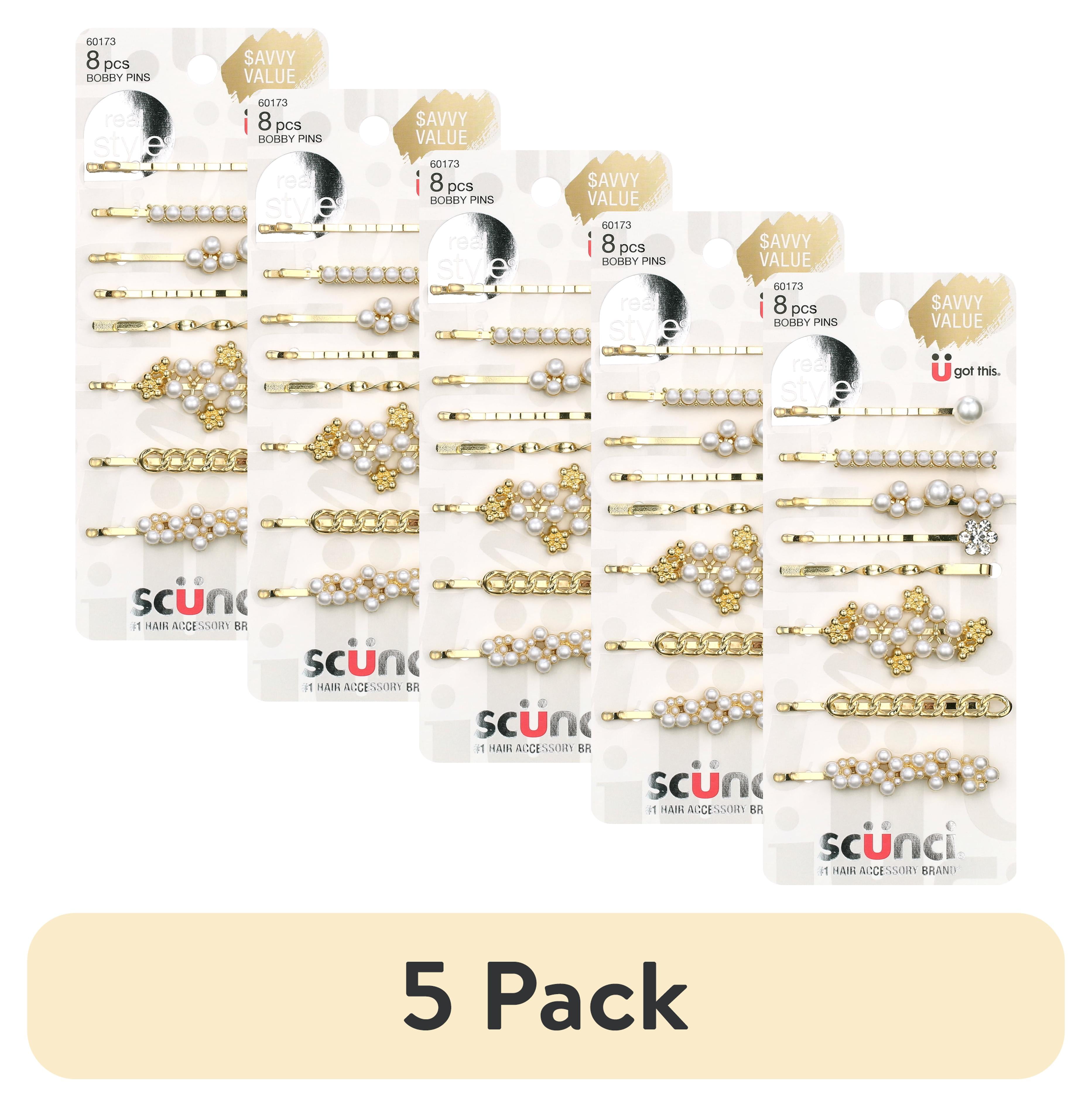 (5 pack) Scunci Mixed Pearl Bobby Pins, Gold, 8 Count - Walmart.com