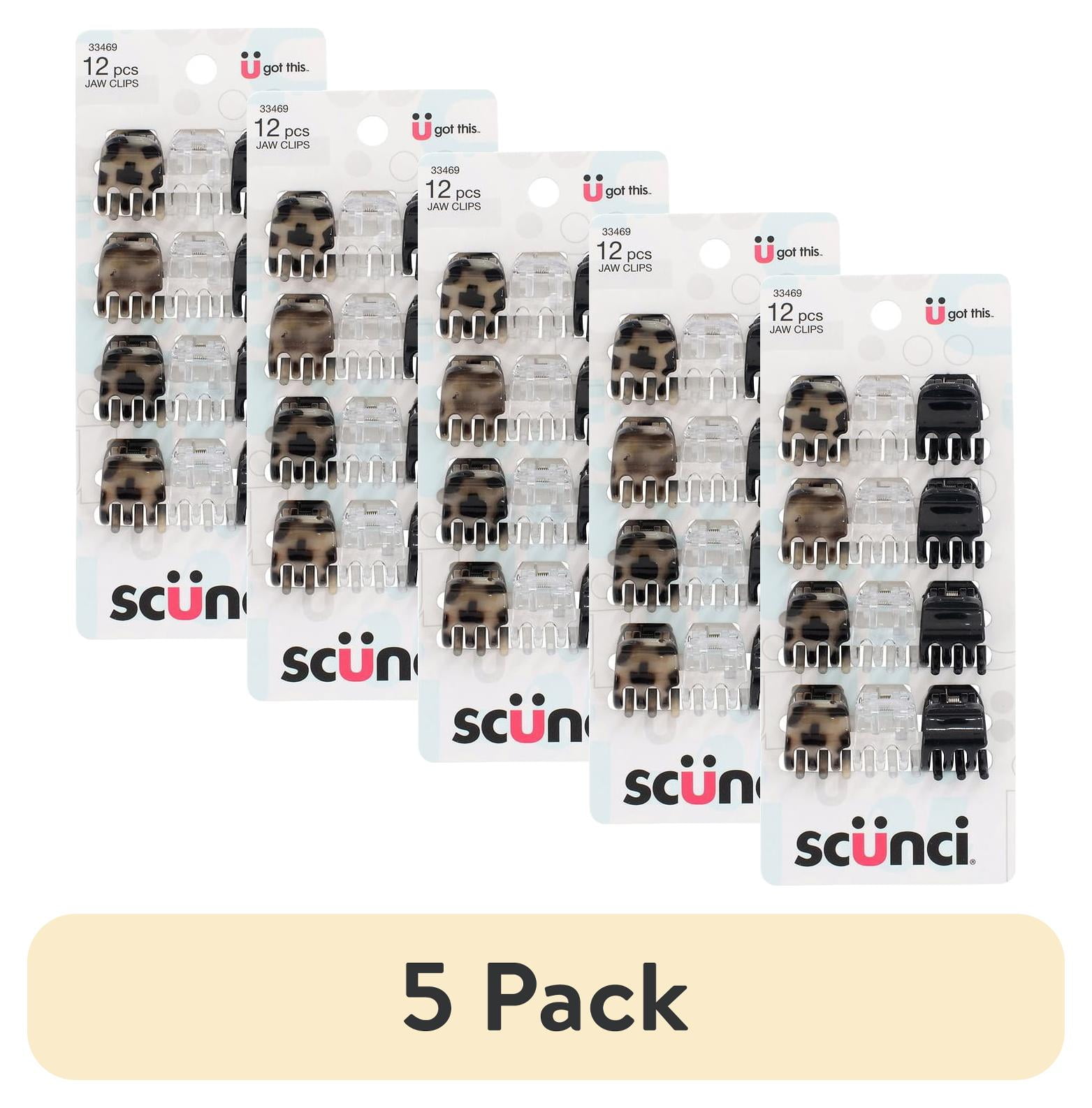 (5 pack) Scunci Small Chunky Hair Claw Jaw Clips, Assorted Colors, 12 ...
