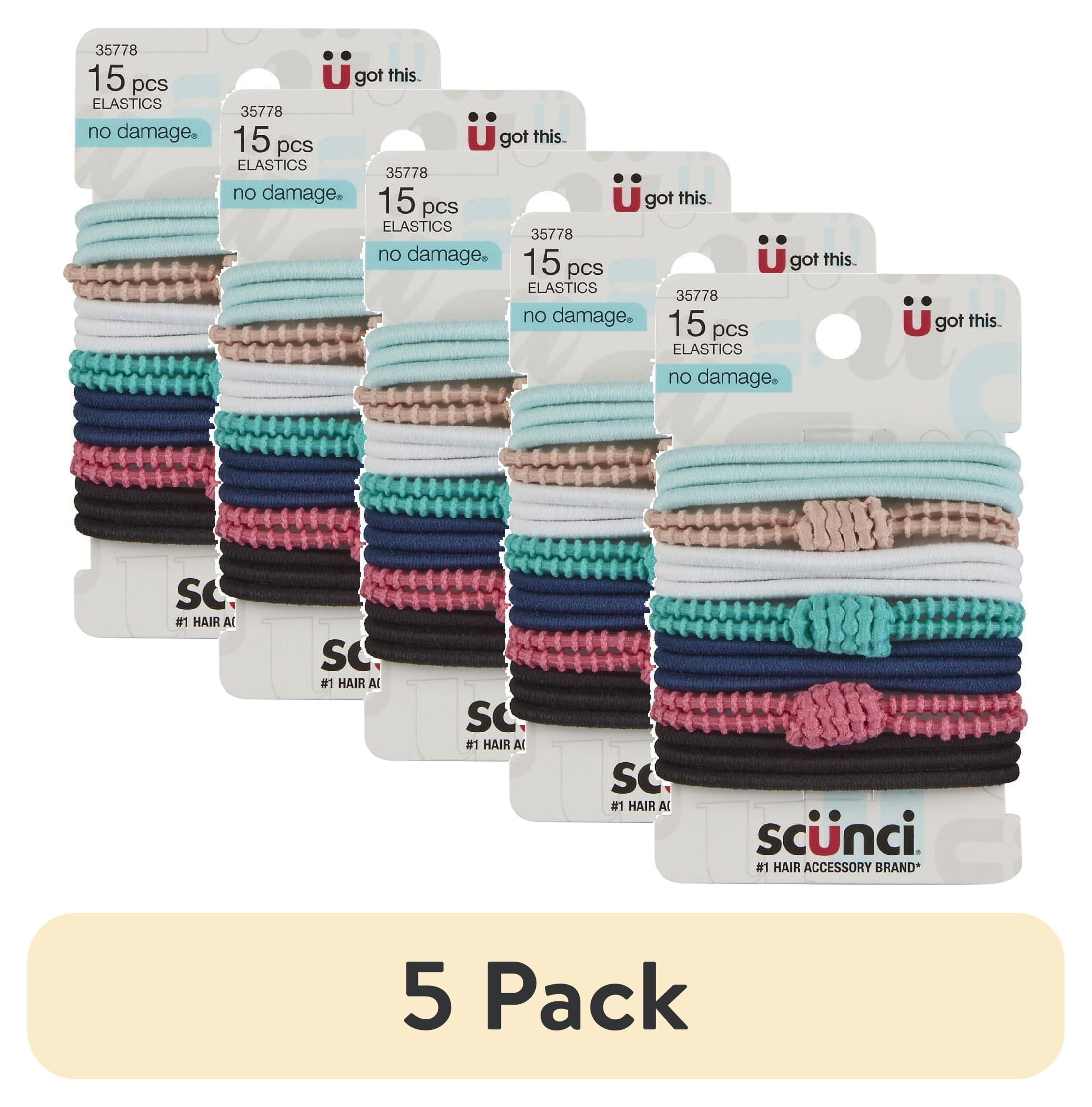 (5 pack) Scunci U Got This No Damage Hair Elastics, Assorted Colors, 15 ...