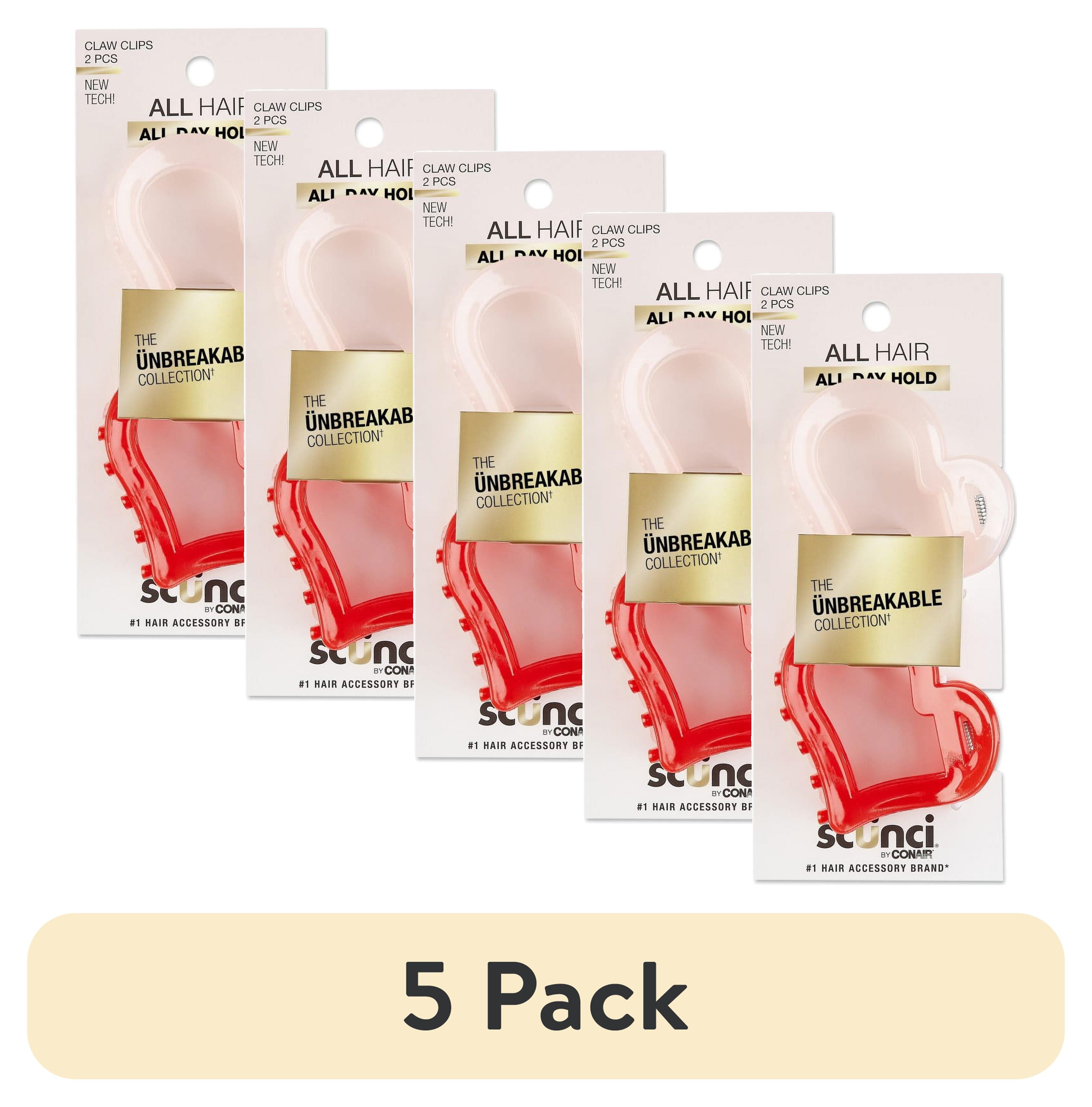 (5 pack) Scunci Unbreakable Heart Claw Clips, Red and Pink, 2 Count ...