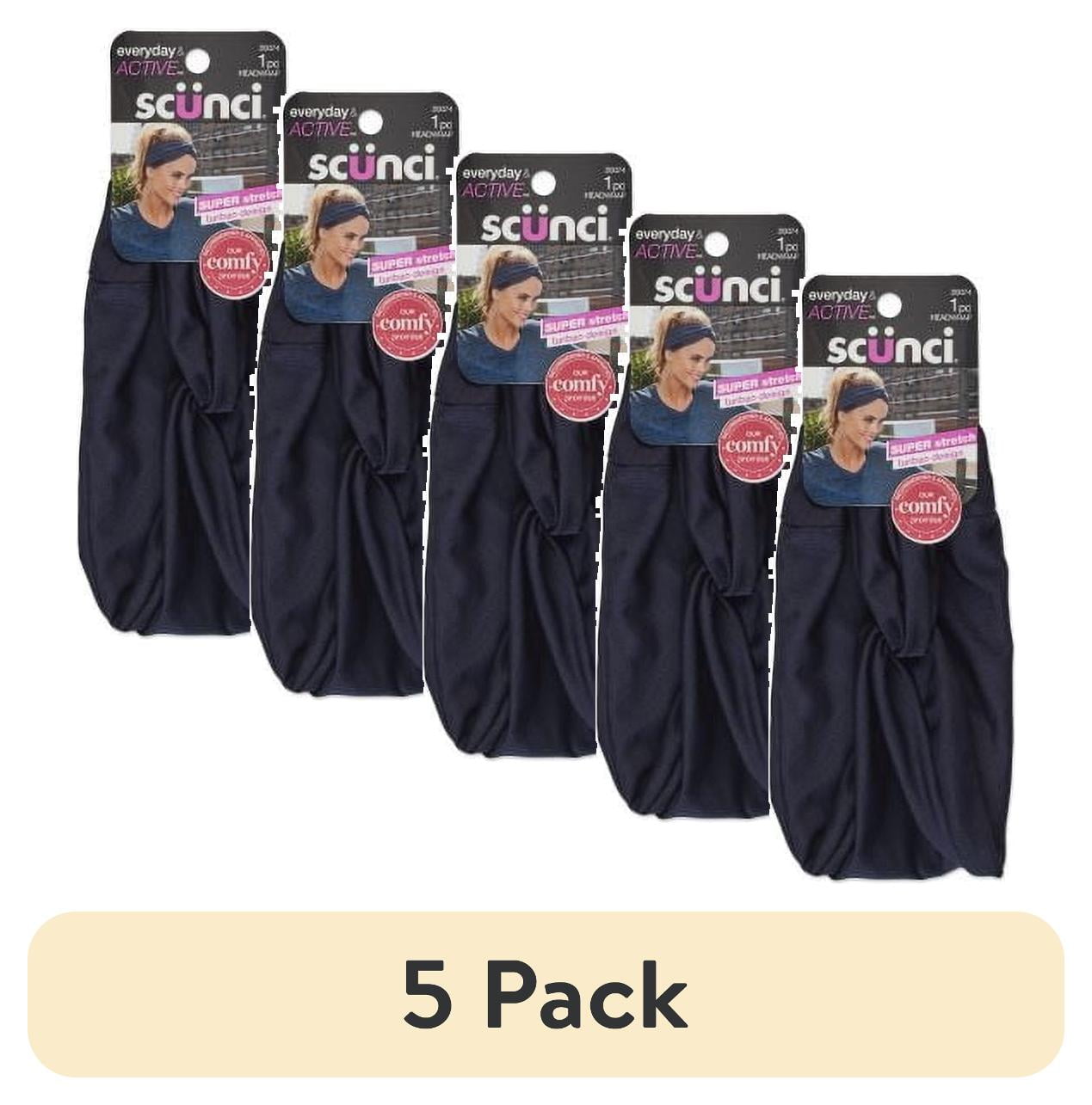 (5 pack) Scunci Wide Turban with Printed Reflective U - Black - Walmart.com