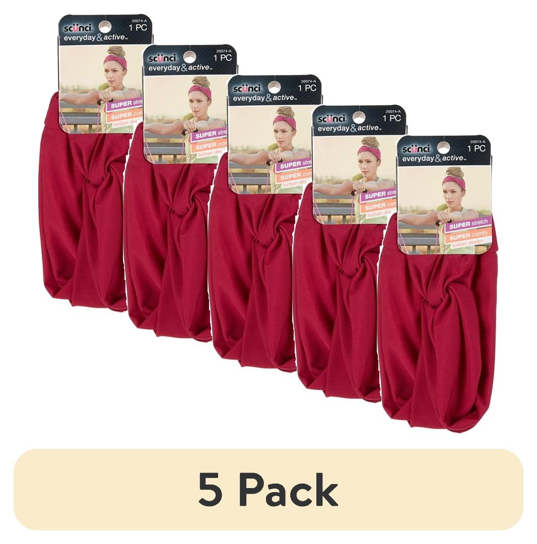 (5 pack) Scunci Wide Turban with Printed Reflective U - Black - Walmart.com