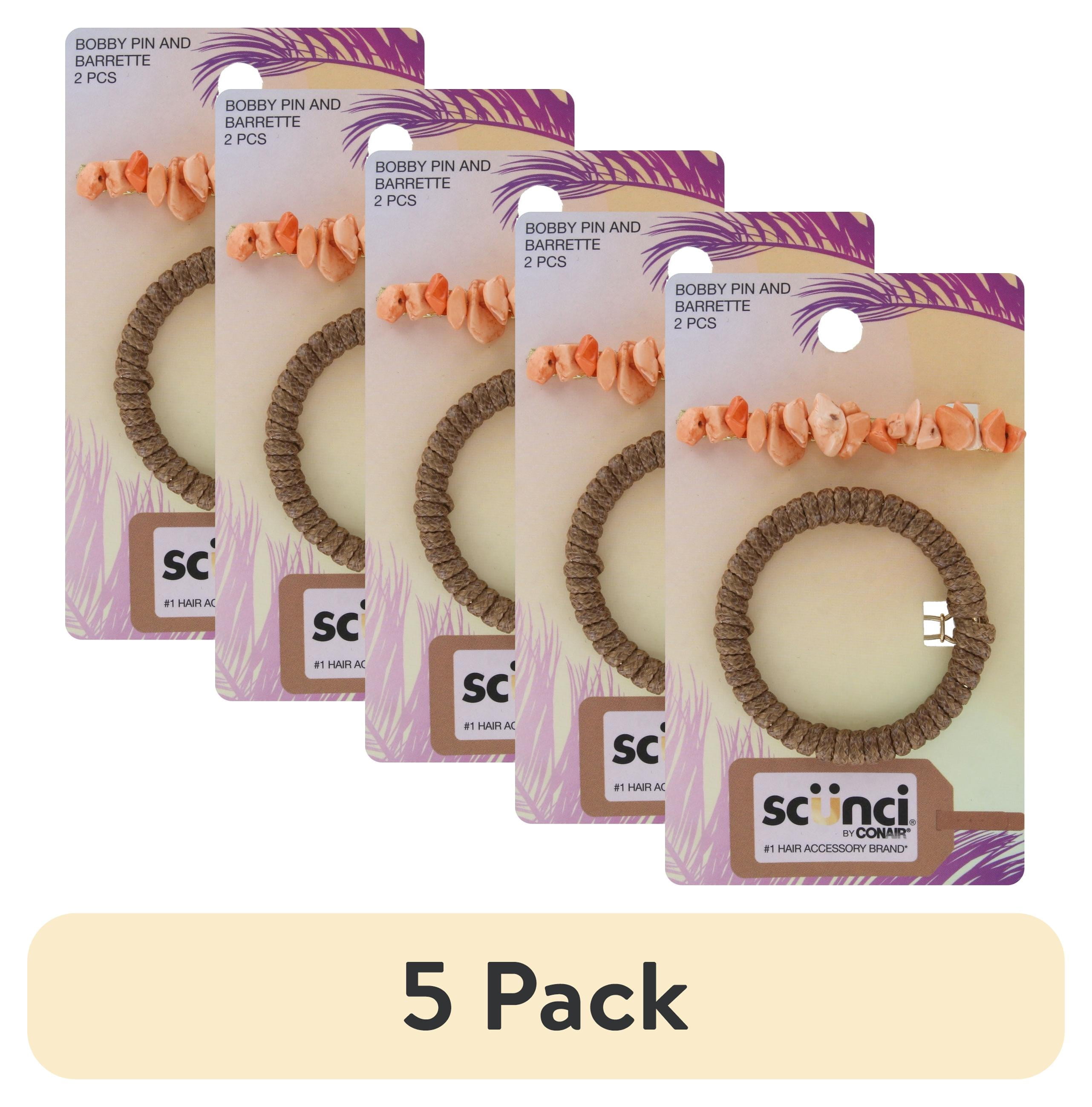 (5 pack) Scunci by Conair Bobby Pin and Barrette Set, 2-Piece, Natural ...