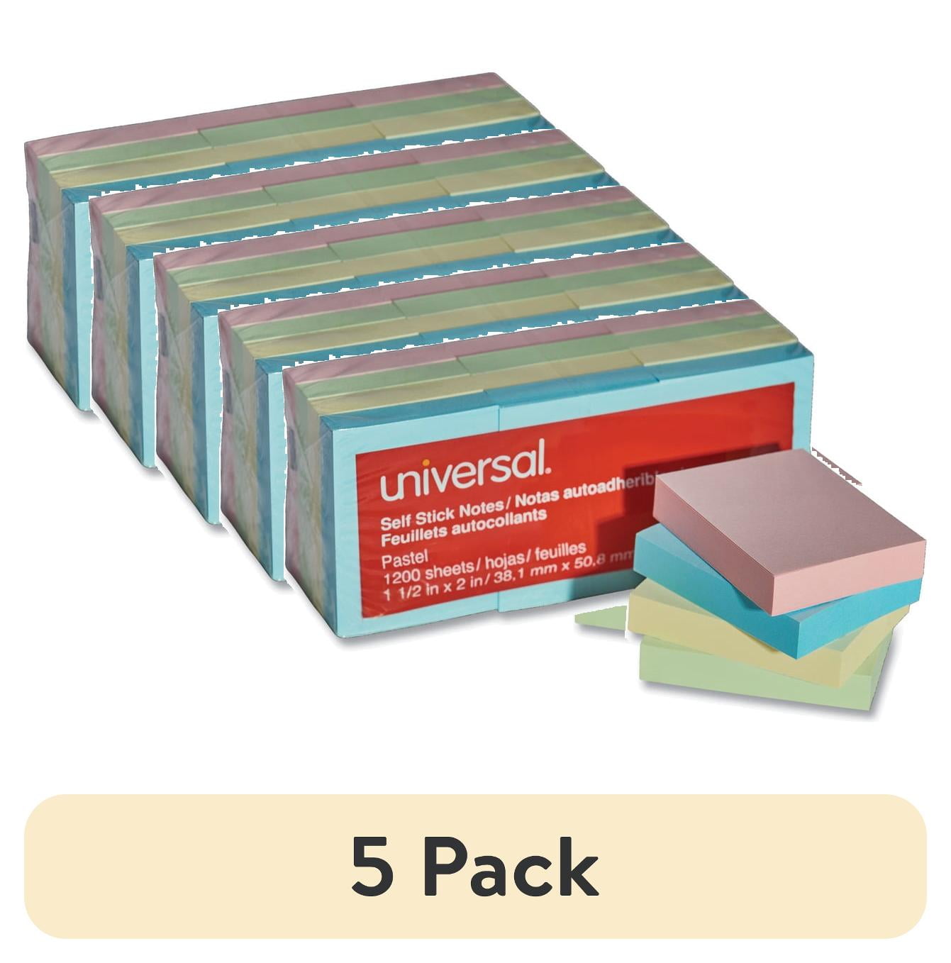 (5 pack) Universal UNV35663 1-1/2 in. x 2 in. Self Stick Note Pads ...