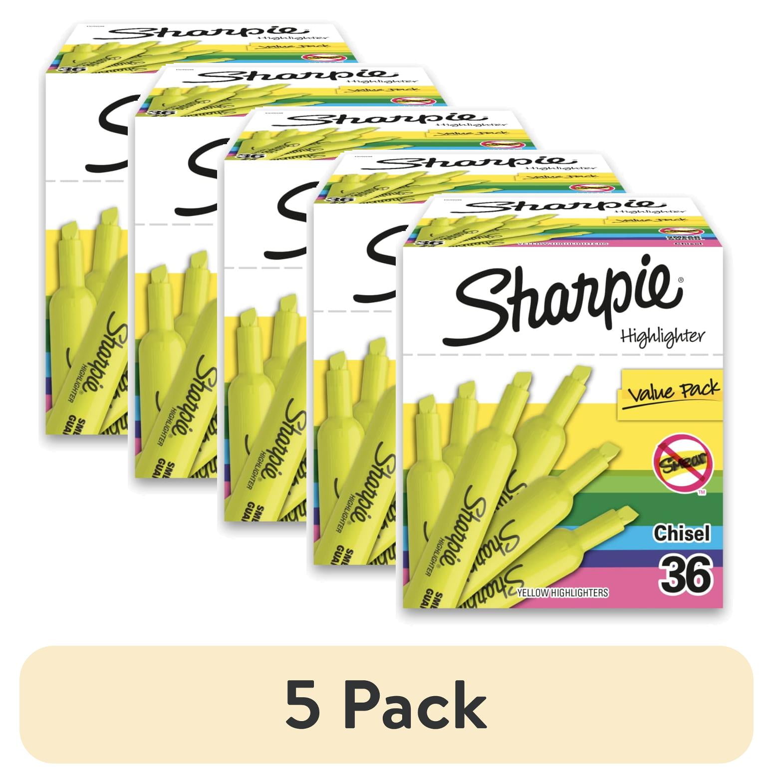 (5 pack) Sharpie Tank Style Highlighters, Chisel Tip, Fluorescent ...