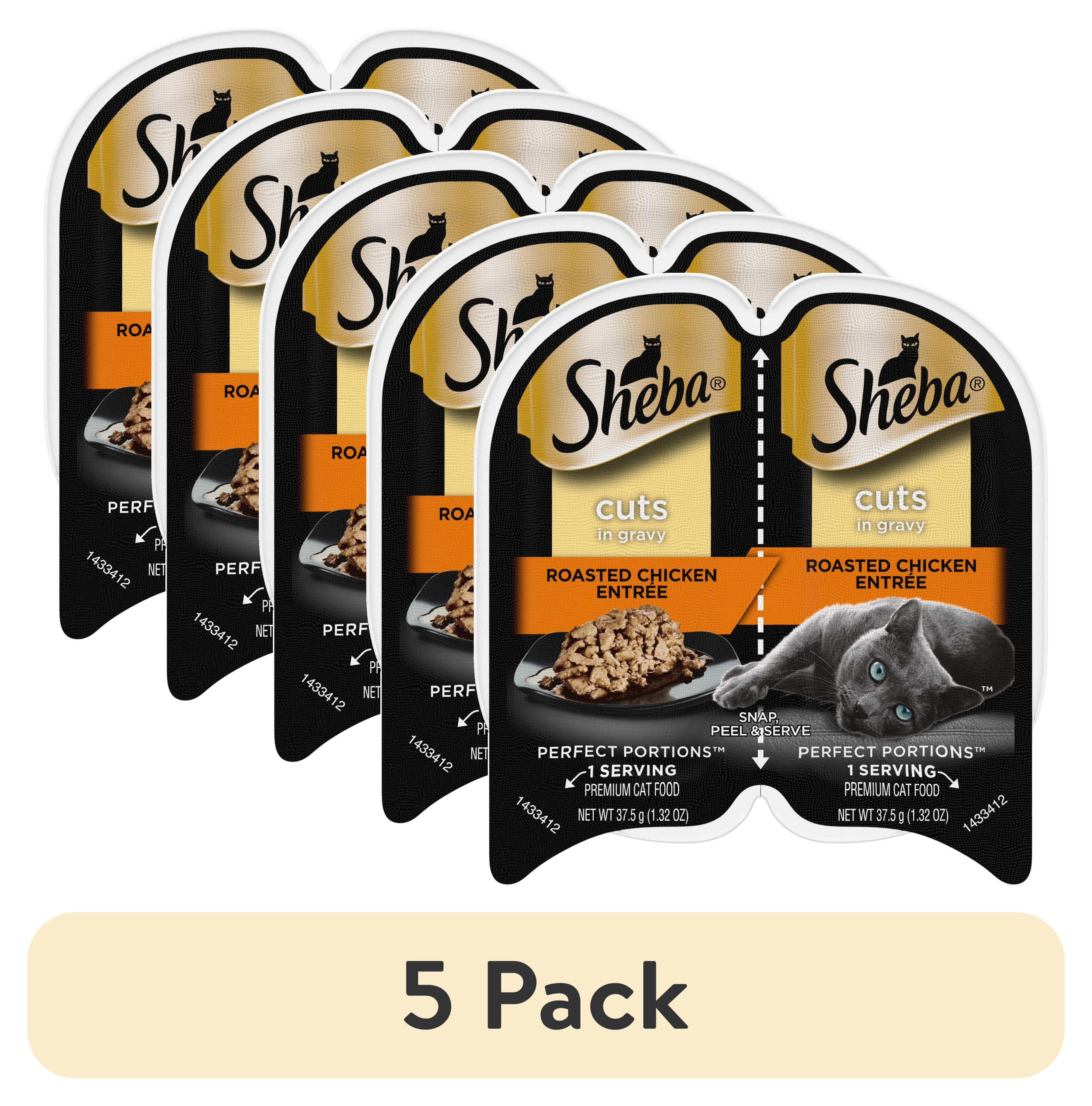 (5 pack) Sheba Wet Cat Food Cuts in Gravy Roasted Chicken Entree, 2.6 ...
