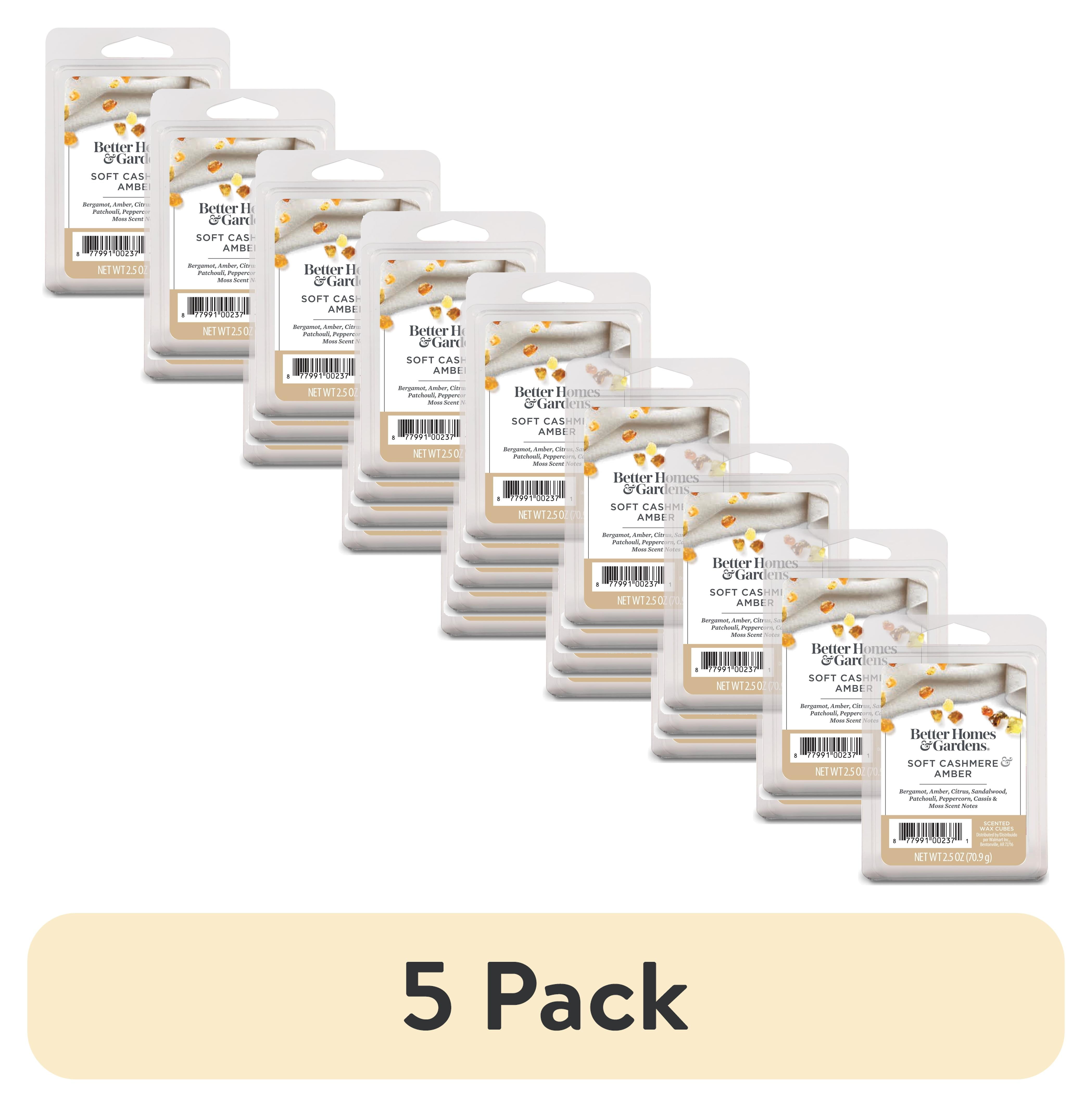 (5 pack) Better Homes & Gardens Soft Cashmere Amber Scented Wax Melts 2 ...