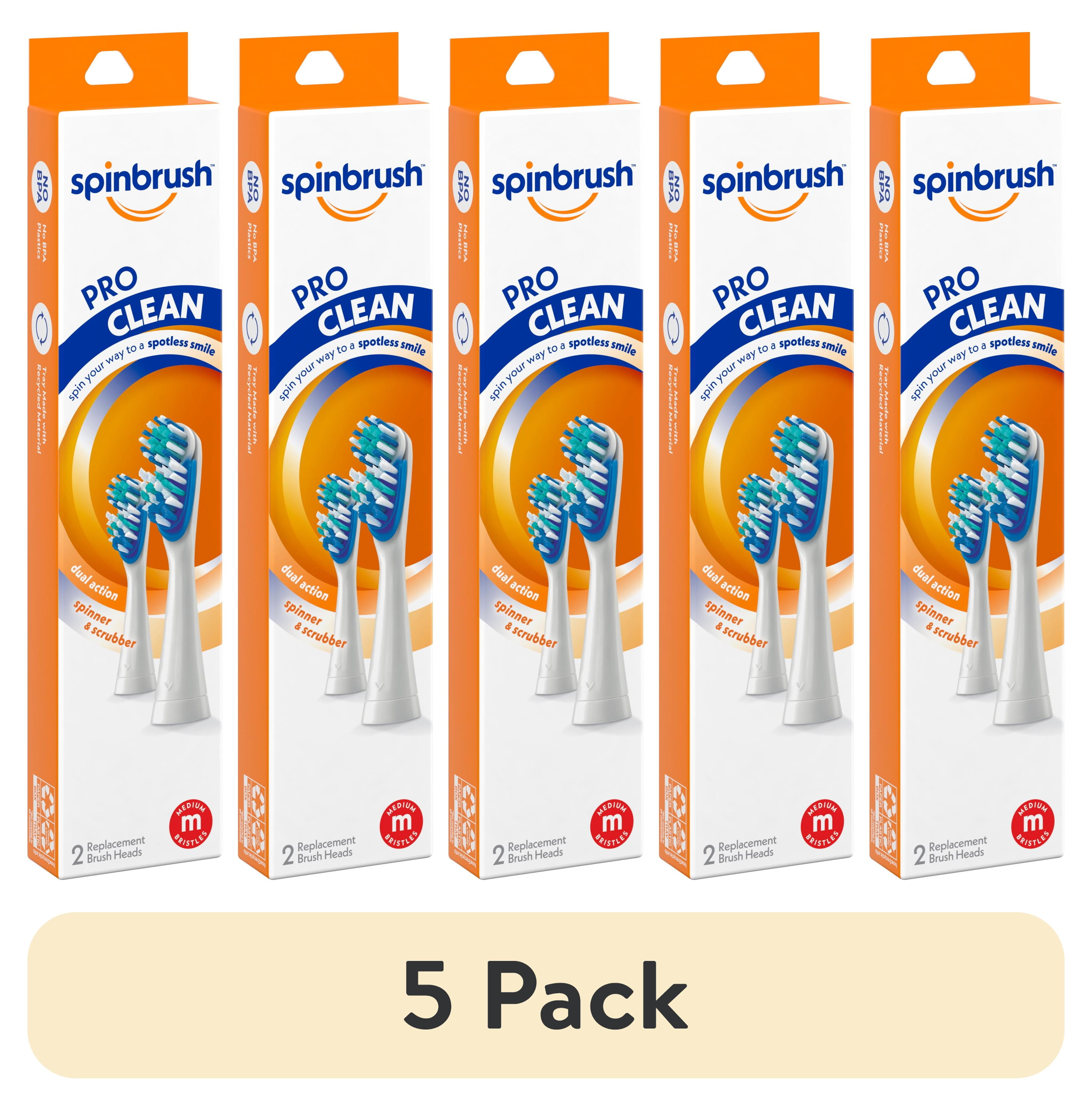 (5 pack) Spinbrush PRO CLEAN Refill, Medium Bristles, Includes 2 ...