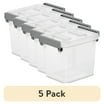 Sterilite Divided Case Stackable Plastic Small Storage Container, 6 ...