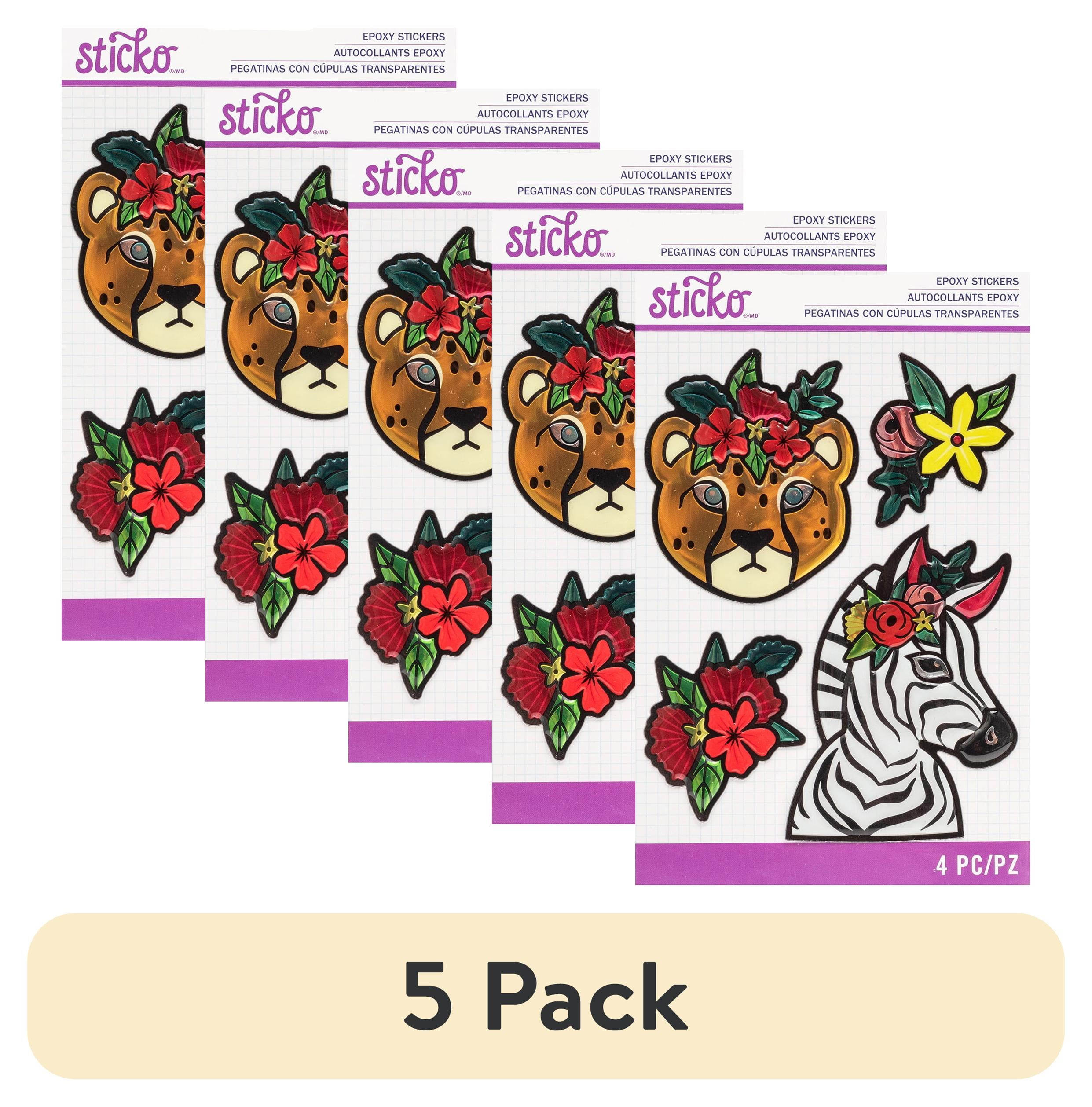 (5 pack) Sticko Raised Channel Epoxy Stickers-Jungle Animals - Walmart.com