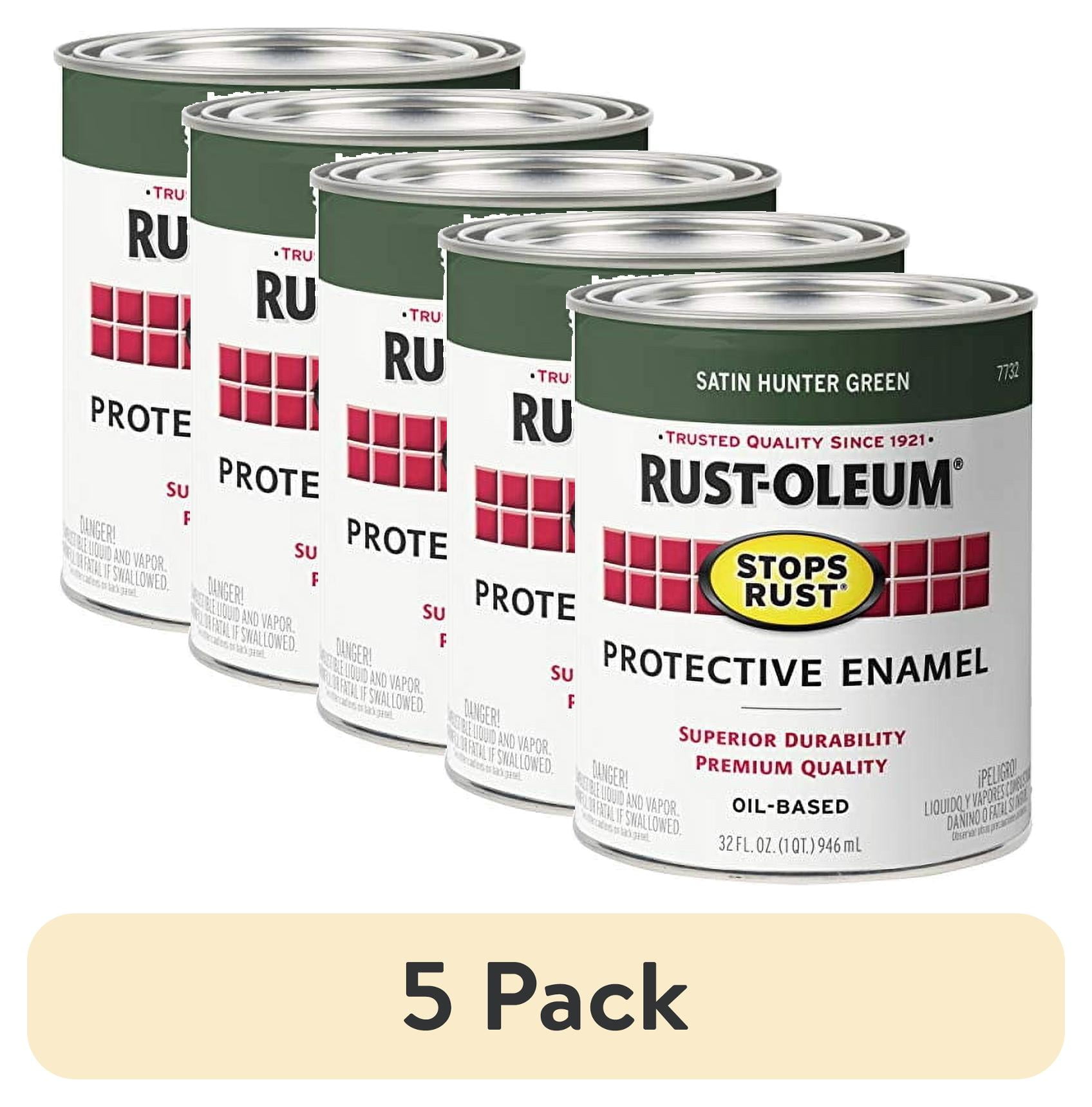 (5 pack) Stops Rust Satin Huntr Green Enamel 7732502 - Walmart.com