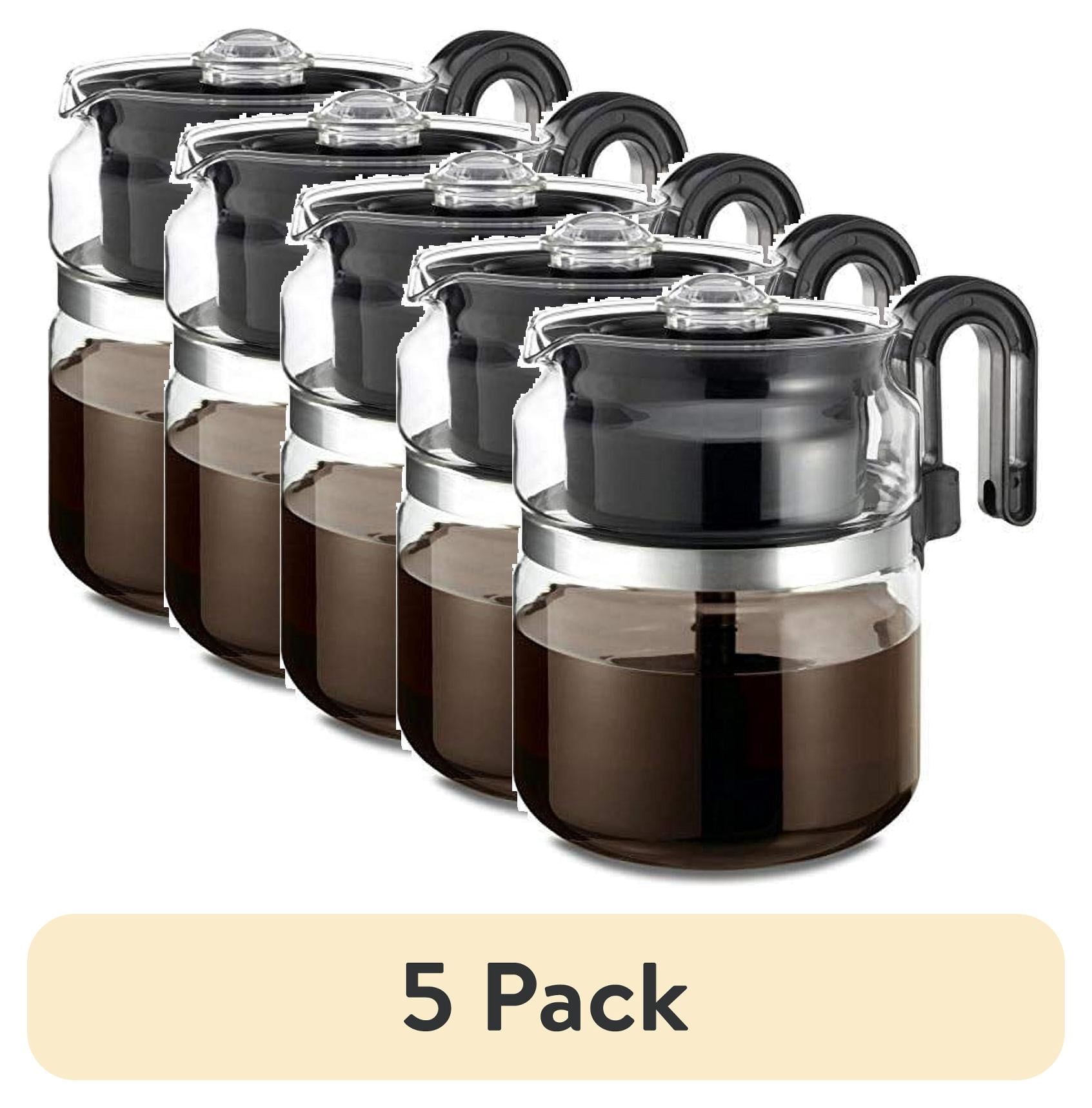 (5 pack) Stovetop Percolator Coffee Pot, Glass, 8 cup (40 oz ...