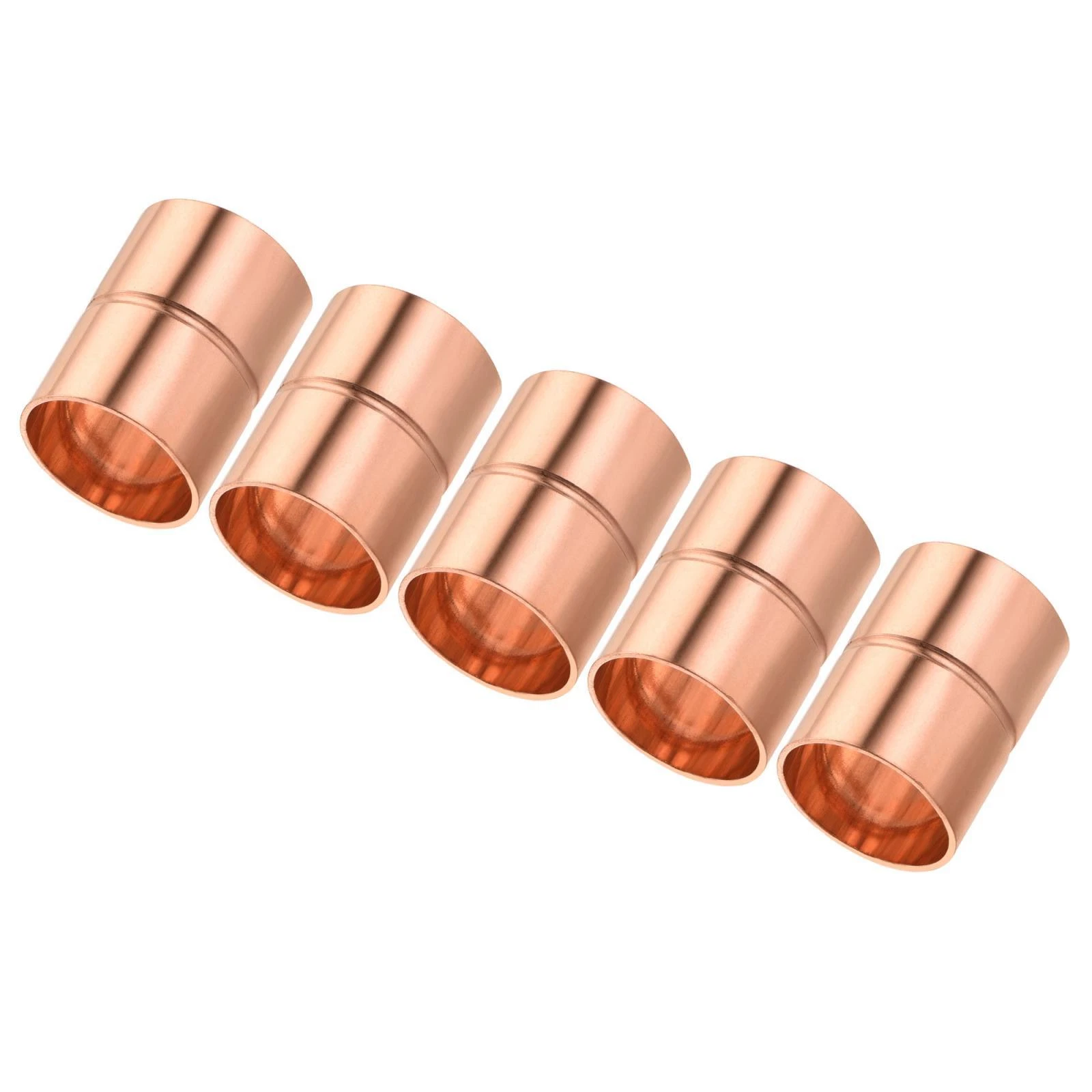 5 pack Straight Copper Coupling Fittings 3/4 Inch ID Welding Joint ...