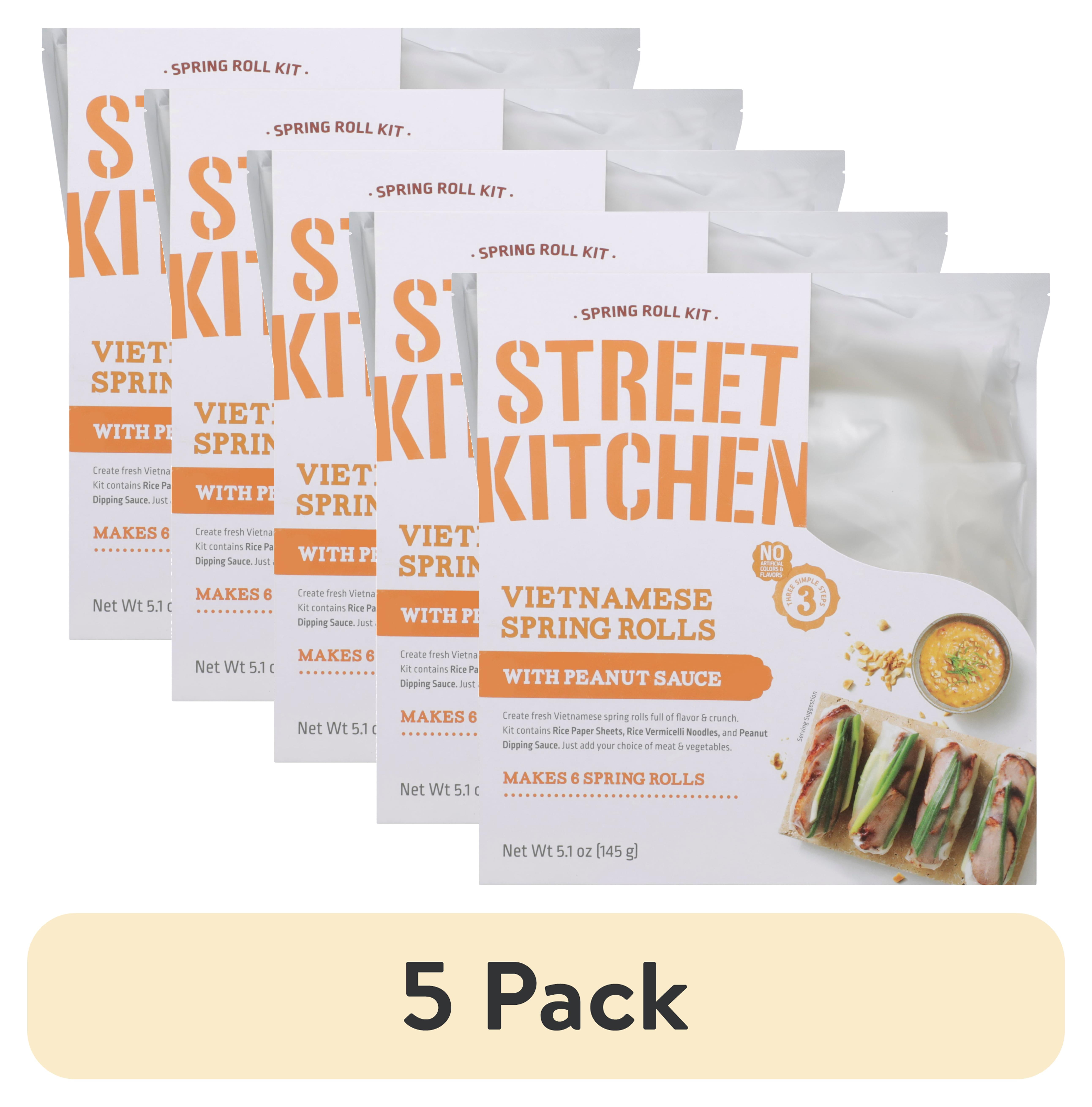(5 pack) Street Kitchen Spring Roll Kit with Peanut Satay Sauce, 5.1 oz ...