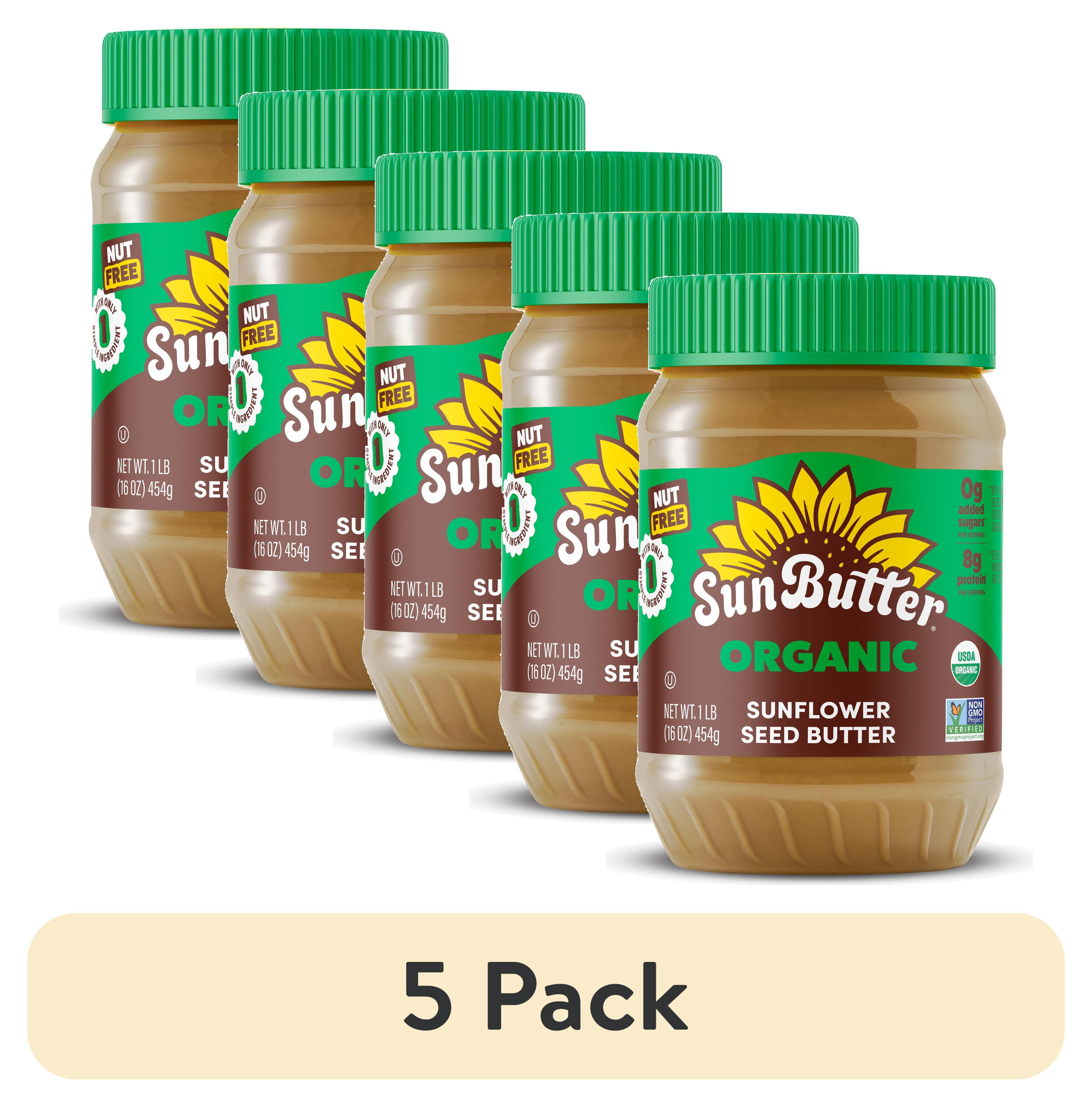 (5 pack) SunButter Organic Sunflower Seed Butter 16 oz Jar - Walmart.com