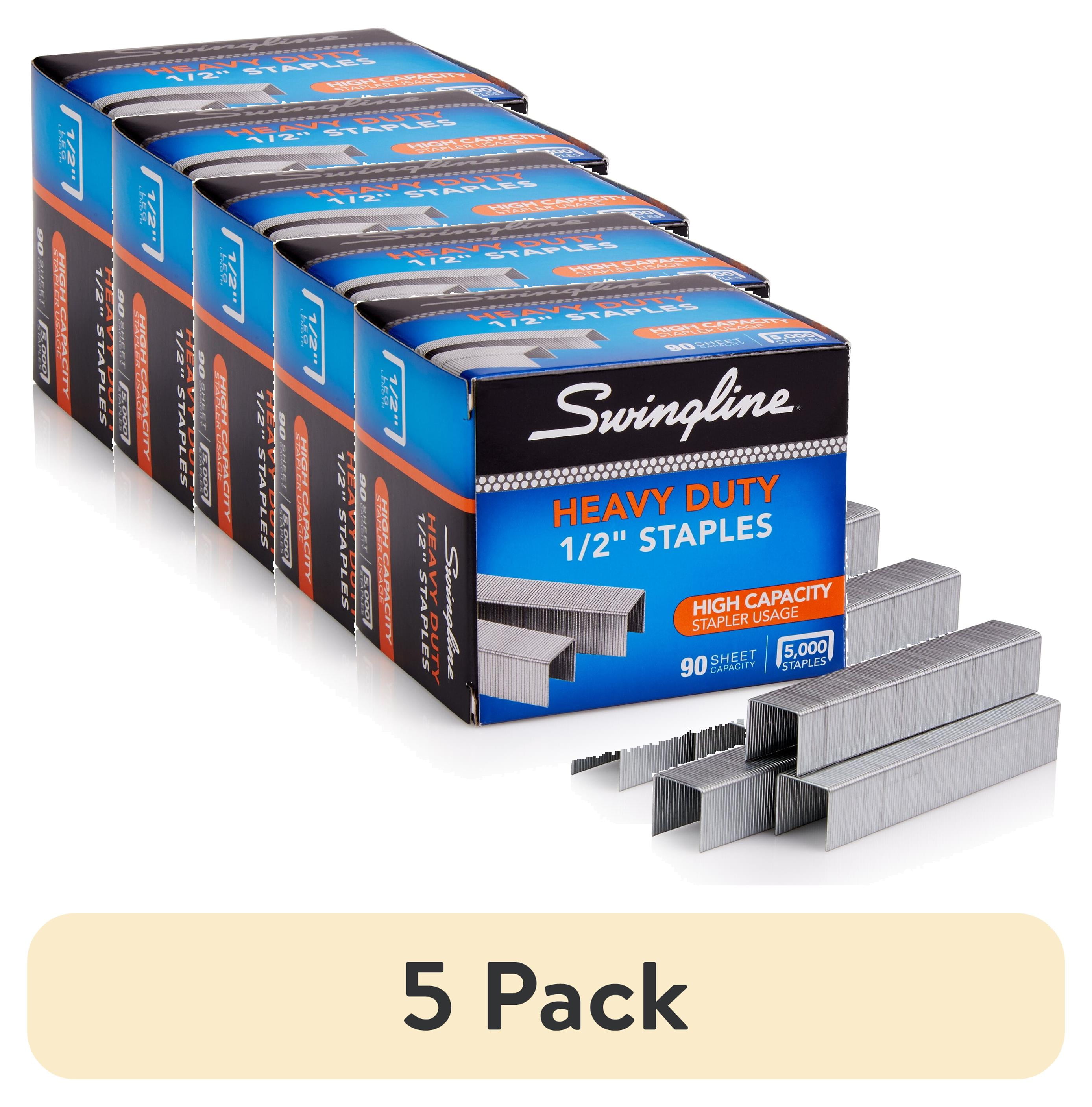 (5 pack) Swingline Heavy Duty Staples, 1/2" Leg Length, 5,000/Box ...