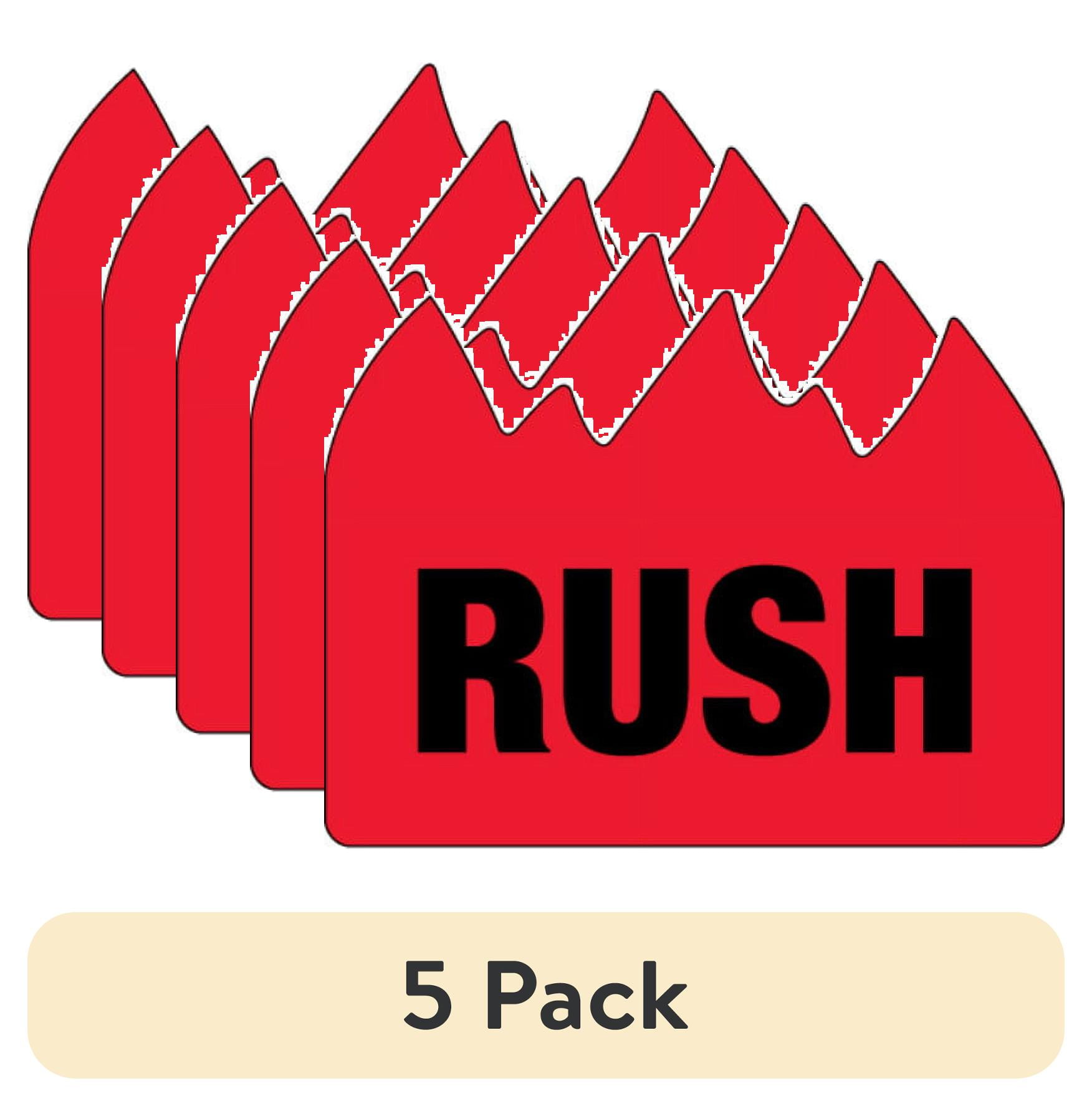(5 pack) Tape Logic Flame Labels "Rush" (Bill of Lading) 1 1/2" x 2 ...