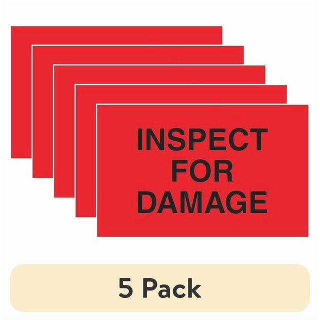 (5 pack) Tape Logic Label,Inspect for Damage,1 1/4x2" DL1165 - Walmart ...