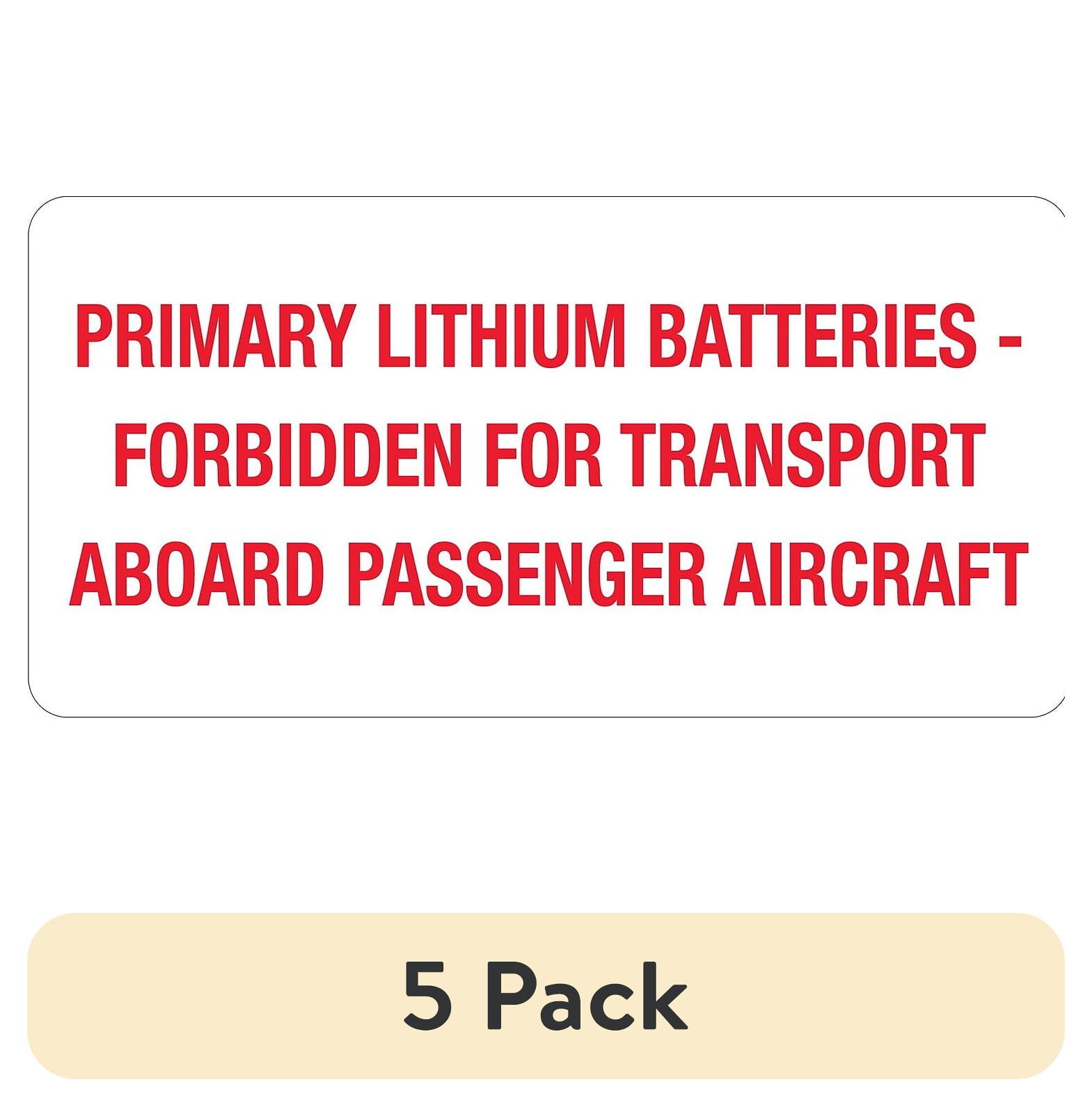 (5 pack) Tape Logic Labels "Primary Lithium Batteries" 2" x 4" Red ...