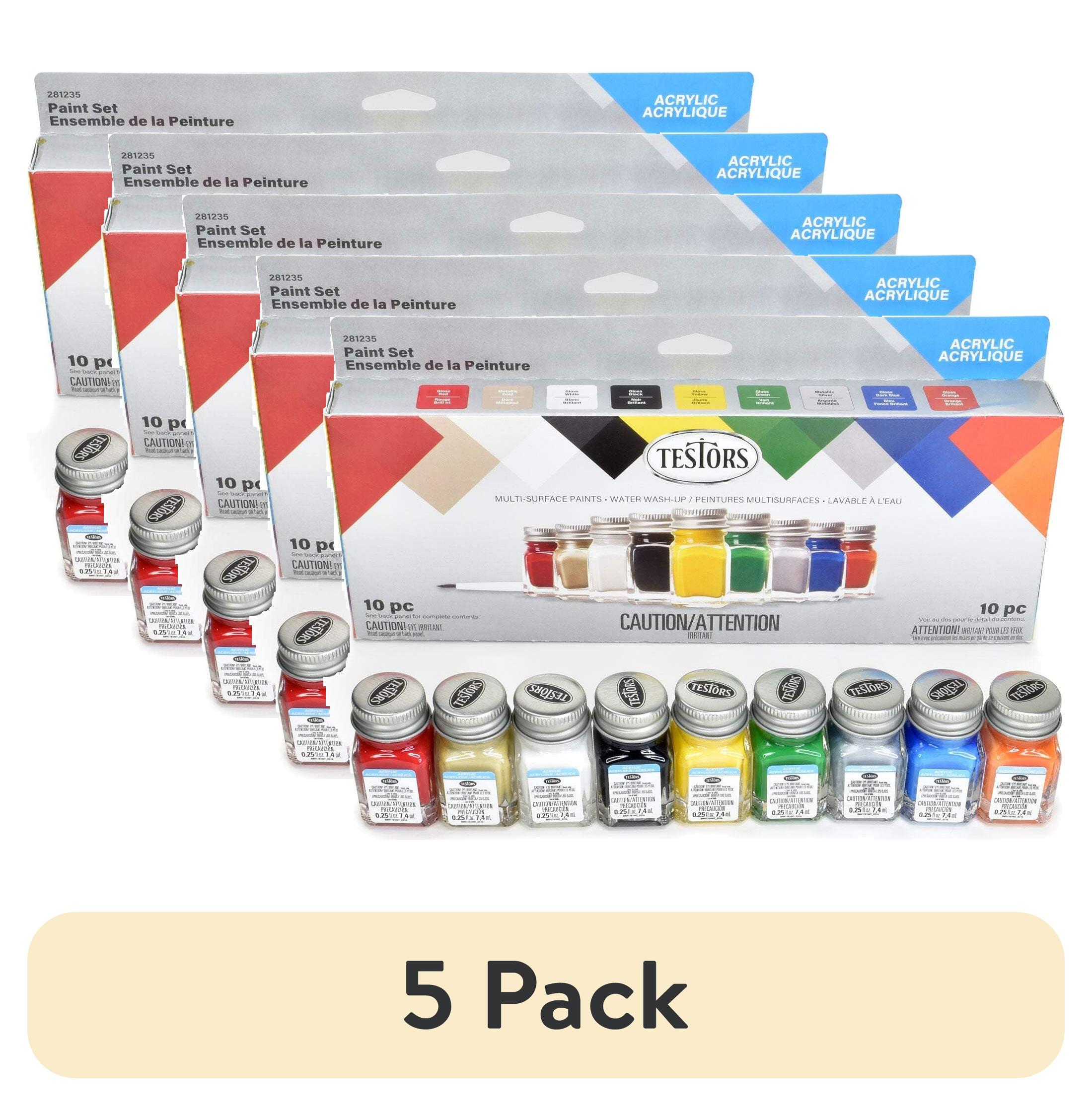 (5 pack) Testor Corp. Acrylic 9 Piece Paint Set Value TES281235 ...