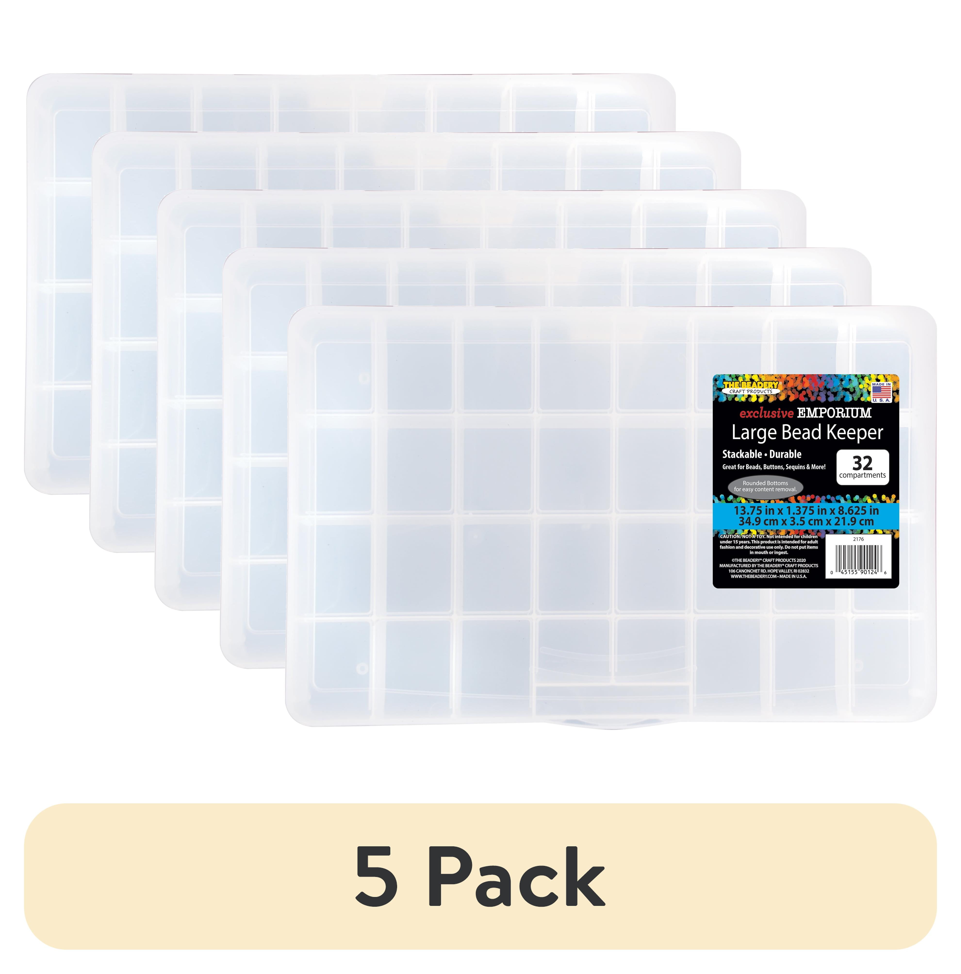 (5 pack) The Beadery - 32 Comp Large Bead Keeper Box - Clear Plastic ...