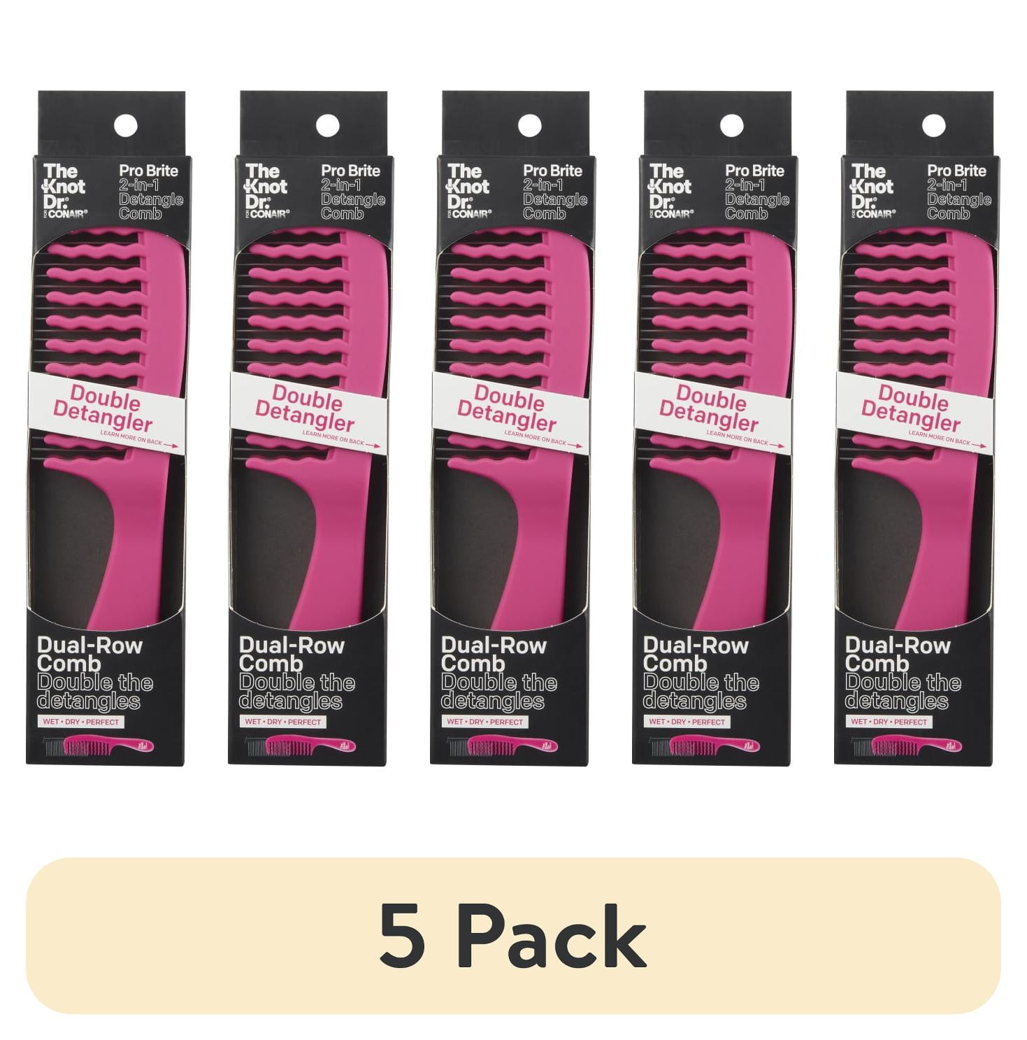 (5 pack) The Knot Dr. for Conair Double Detangler All Purpose Comb with ...