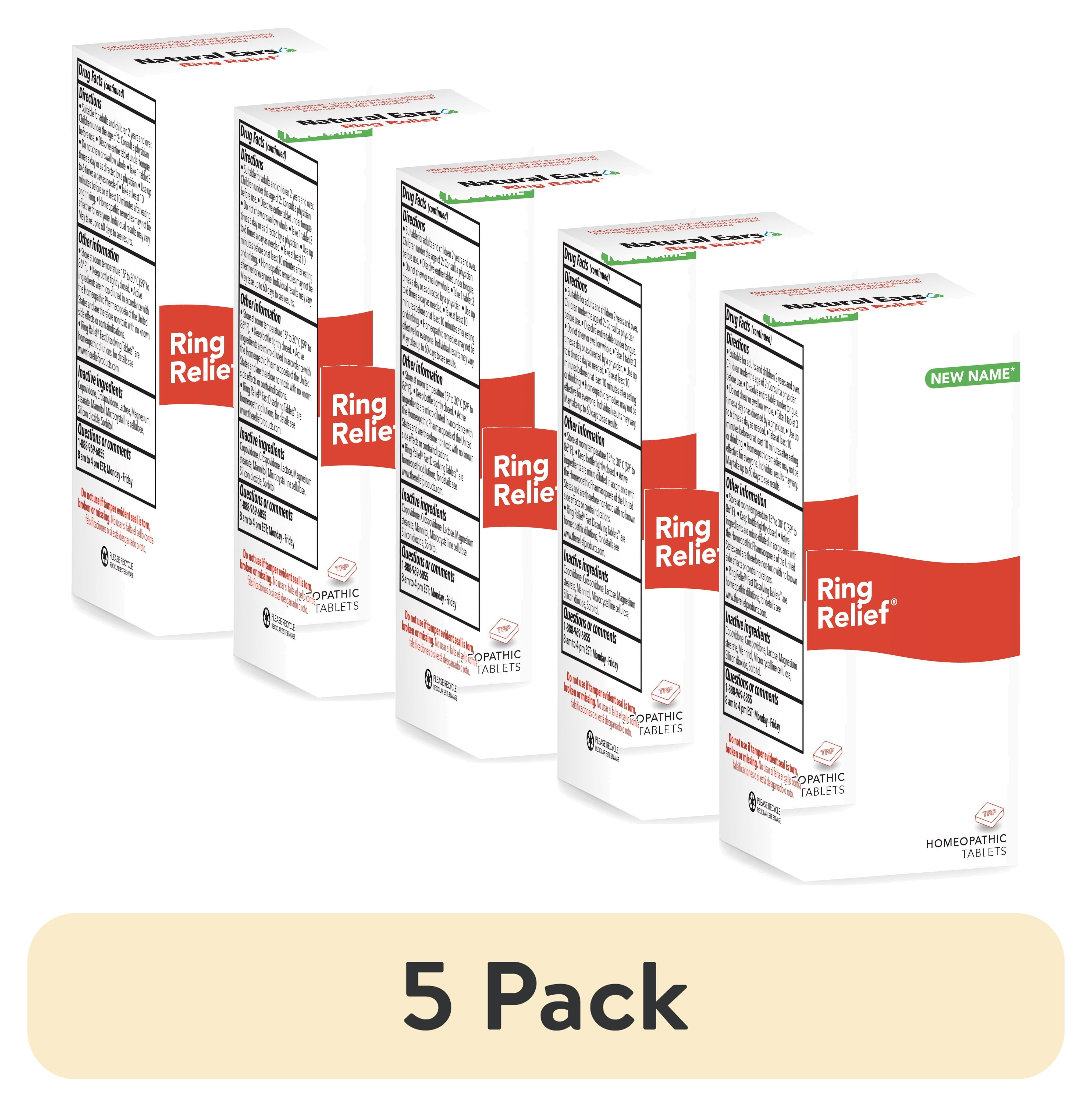 (5 pack) The Relief Products® Ring Relief® Fast Dissolving Tablets, 70 ...