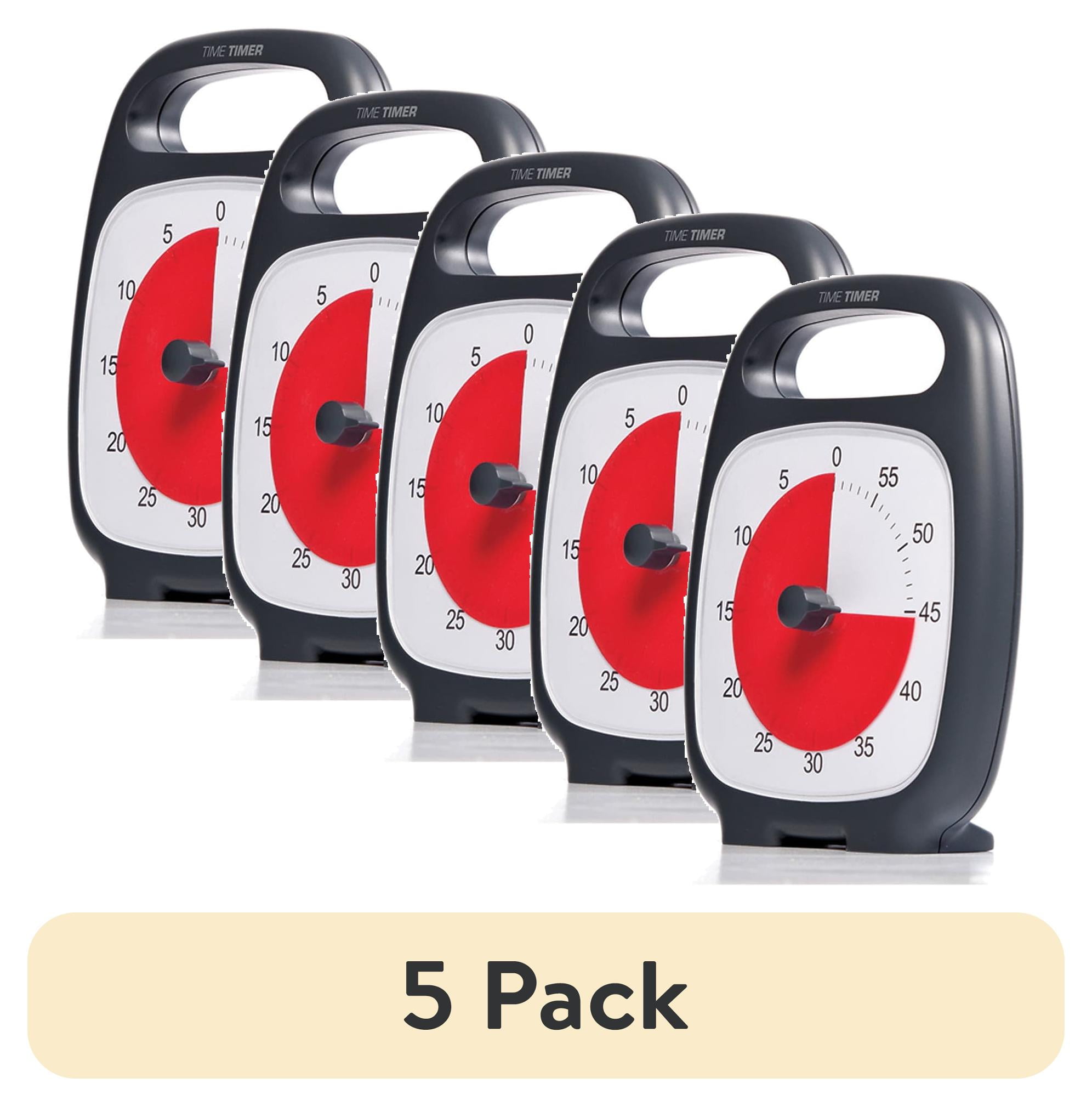 (5 pack) Time Timer Plus with On-the-Go Carry Handle, Charcoal ...