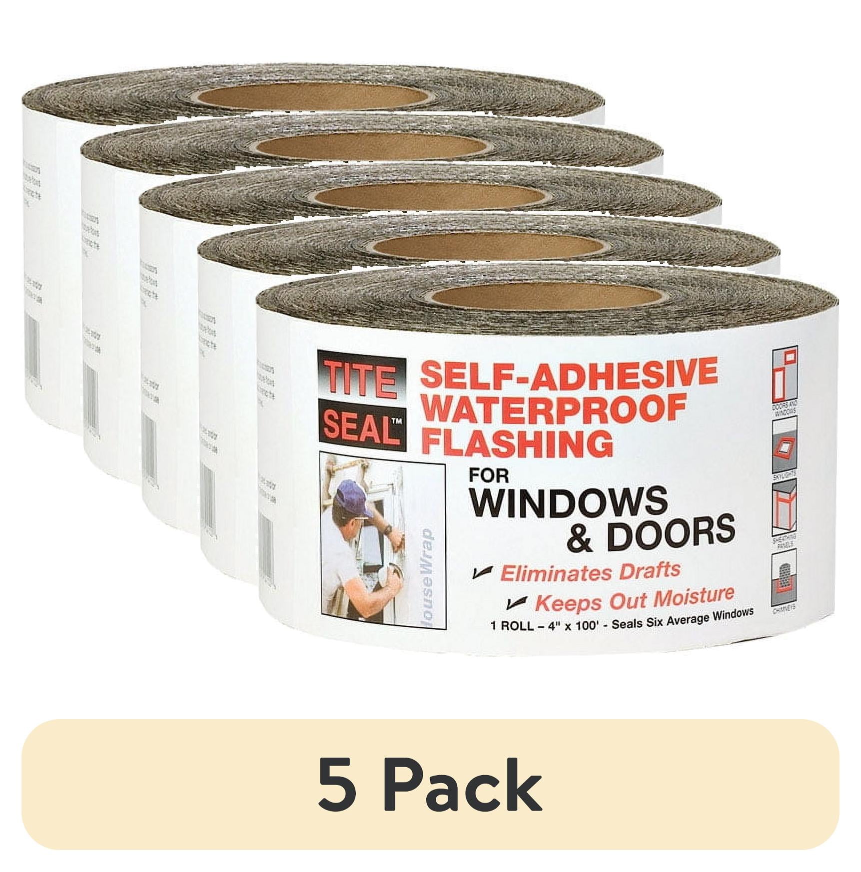 (5 pack) Tite Seal 4 in. W X 100 ft. L Rubber Self-Adhesive Waterproof ...