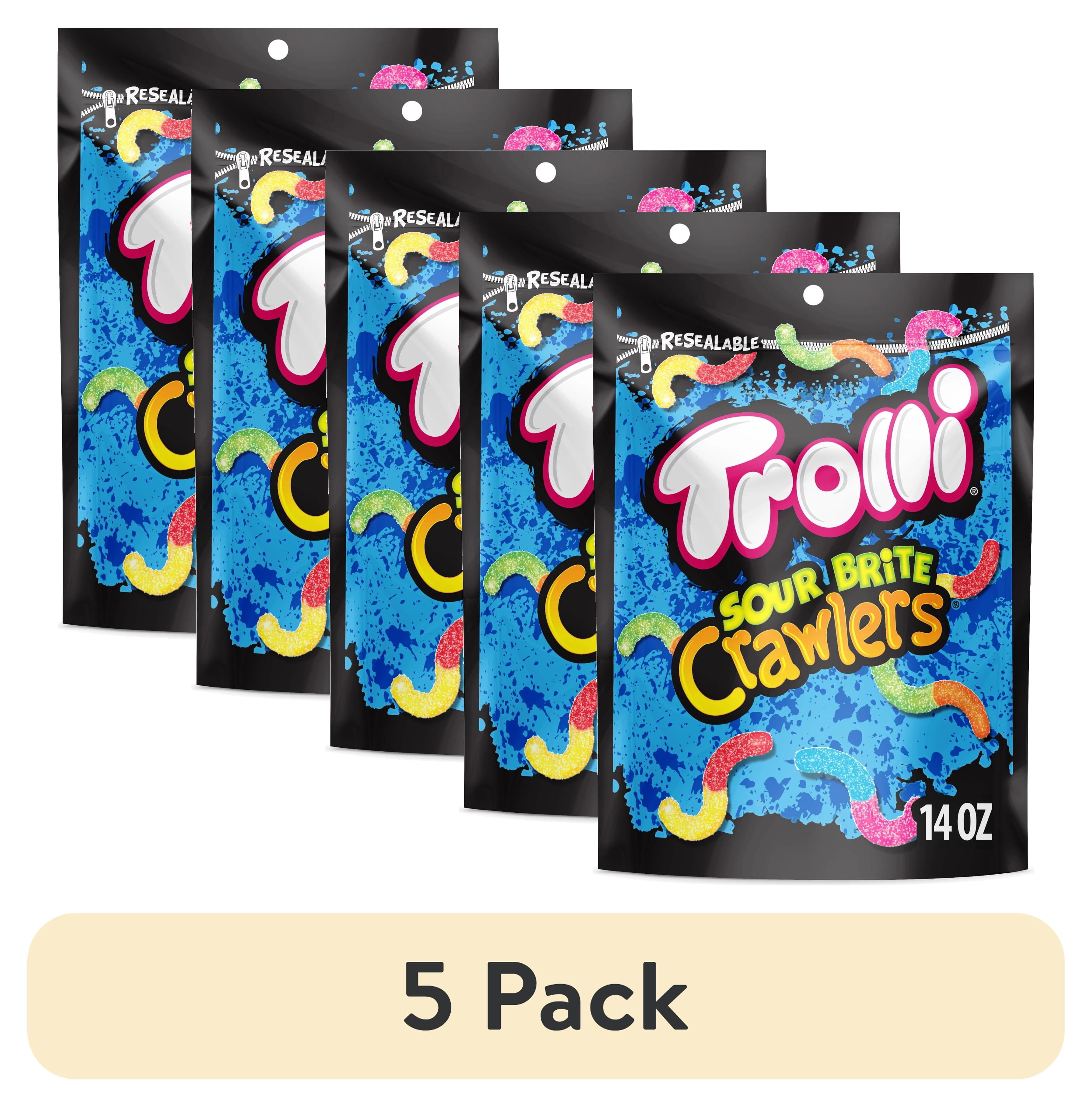 (5 pack) Trolli Sour Brite Crawlers Candy, Cherry-Lemon, Strawberry ...