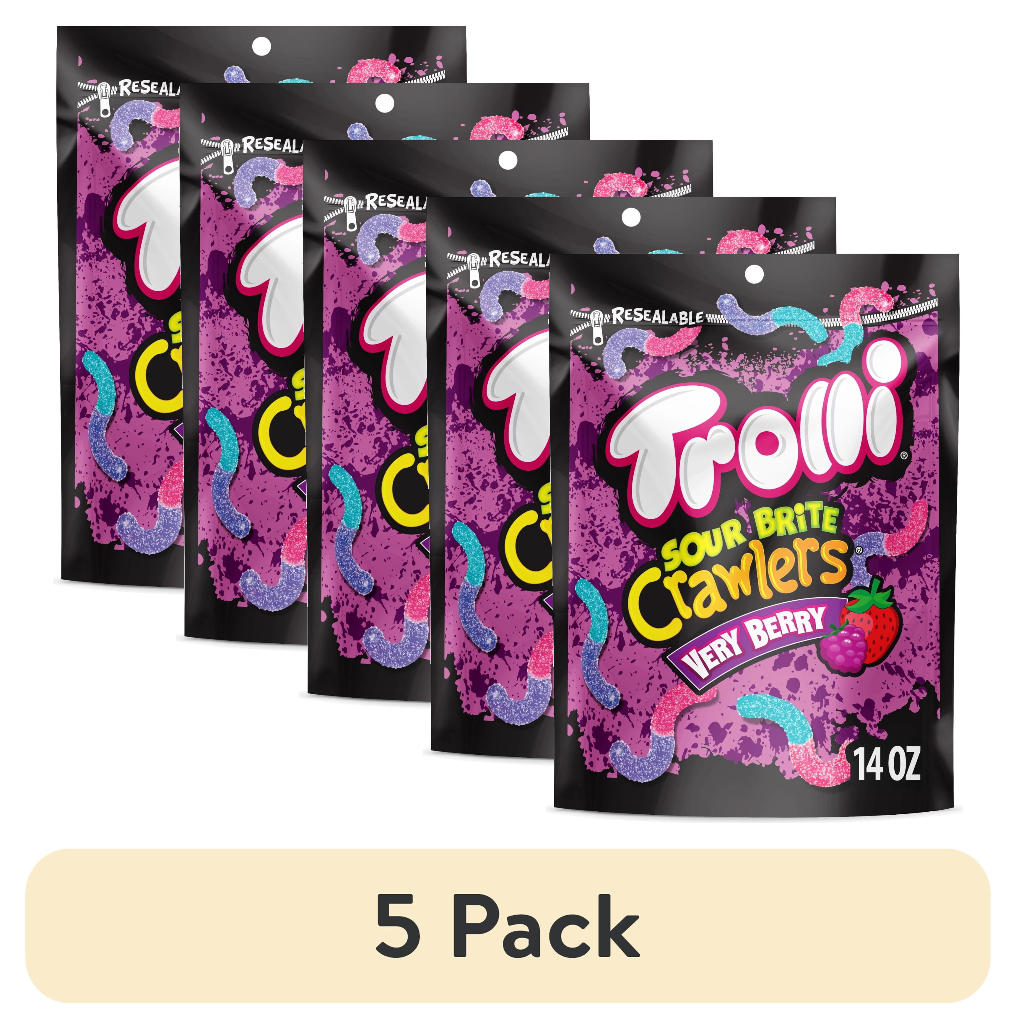 (5 pack) Trolli Sour Brite Crawlers Candy, Very Berry, Sweet and Sour ...