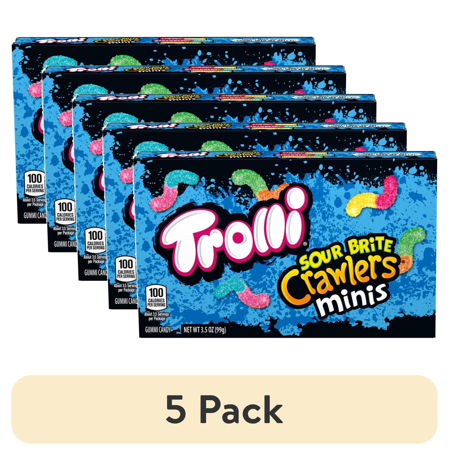 (5 pack) Trolli Sour Brite Crawlers Mini Gummy Candies, 3.5 oz Box ...