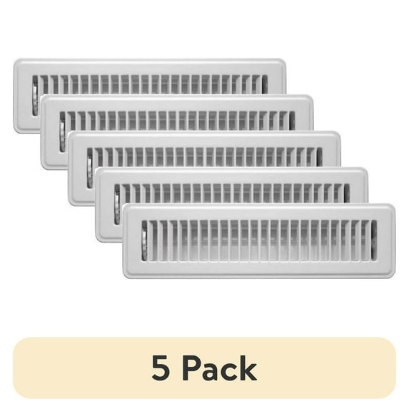 (5 pack) Tru Aire 2 in. H X 12 in. W 2-Way Powder Coat White Steel ...